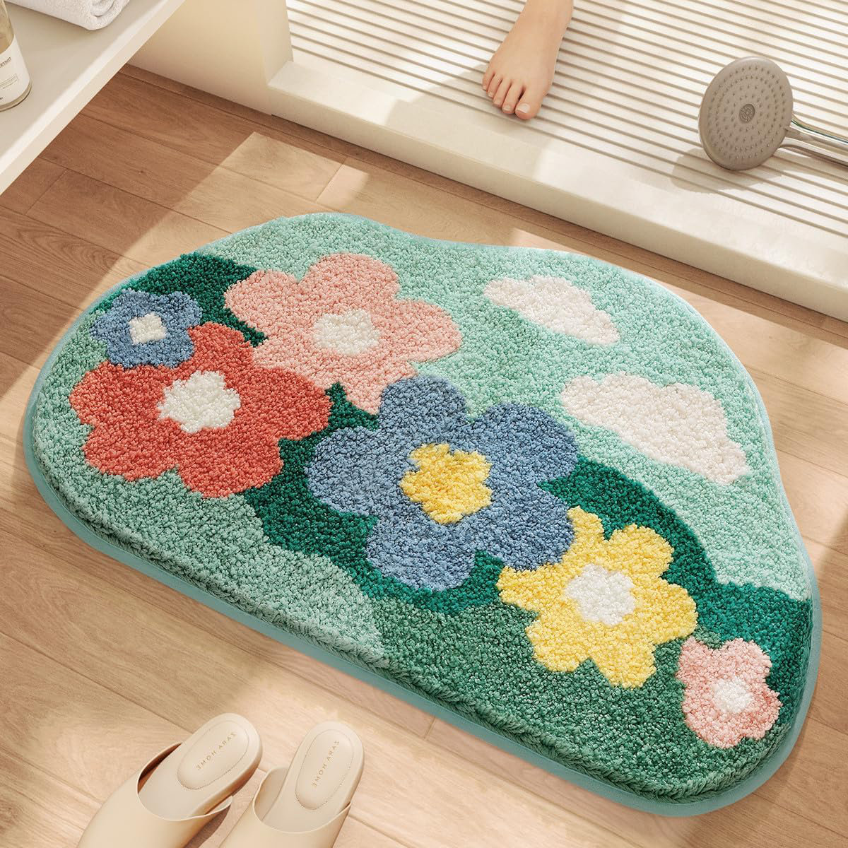 Lark Manor™ Colorful Flower Bath Rug | Wayfair