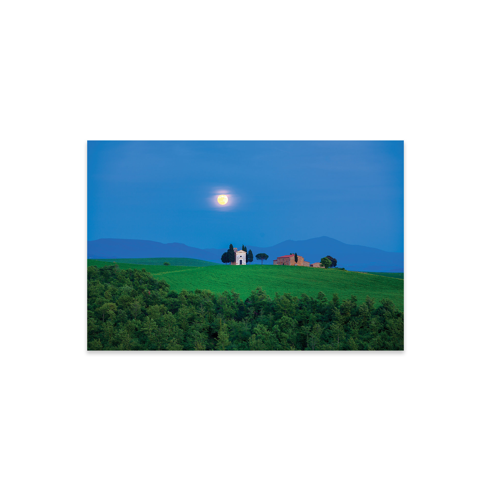 Latitude Run® Moon Over Vitaleta, Tuscany, Italy Print On Acrylic Glass ...