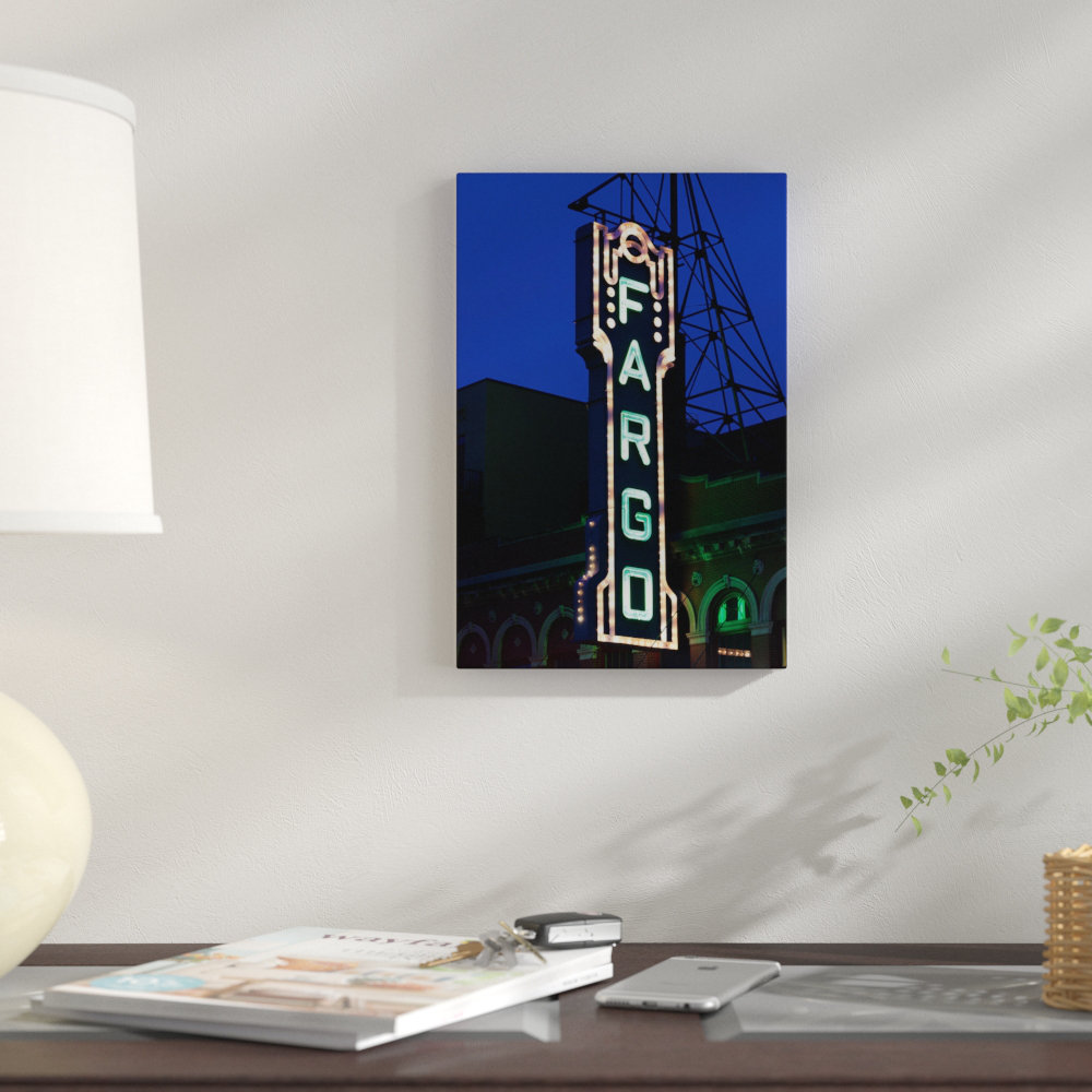 East Urban Home 'Neon Sign Fargo Theatre' Photographic Print on Canvas ...