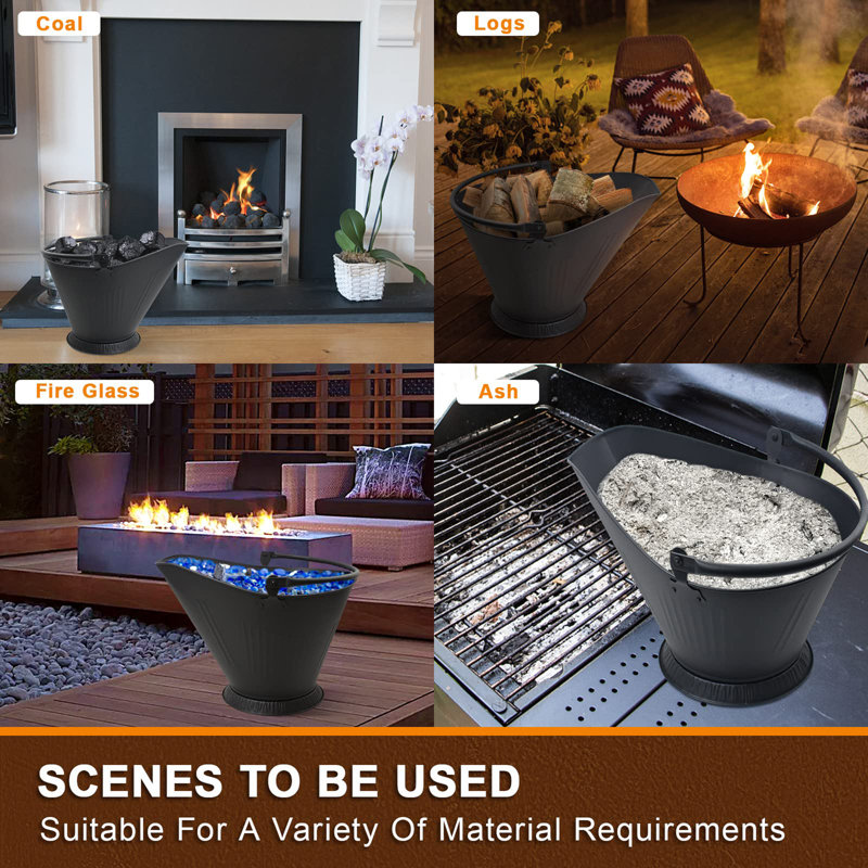 Gracie Oaks 3.2 Gallon Metal Fireplace Ash Bucket | Wayfair