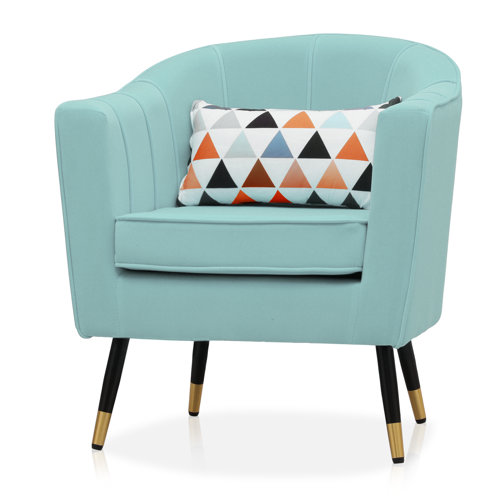 Mercer41 Meribeth Upholstered Accent Chair, Suede Armchair Comfy Club ...