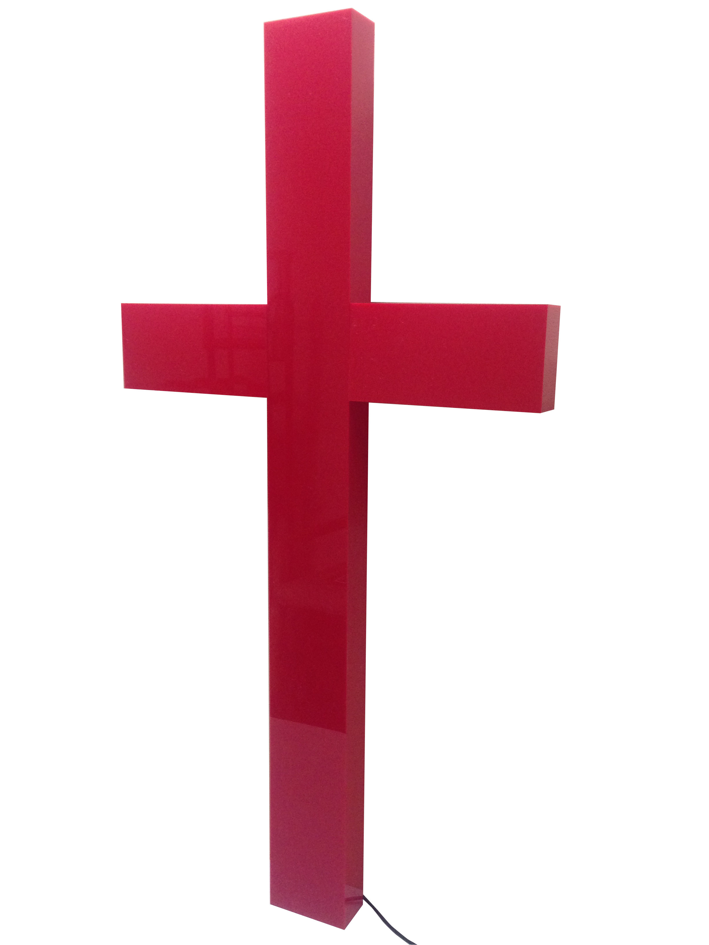 FixtureDisplays Cross, Christian Lighted Church Sign Red Plexiglass Led ...