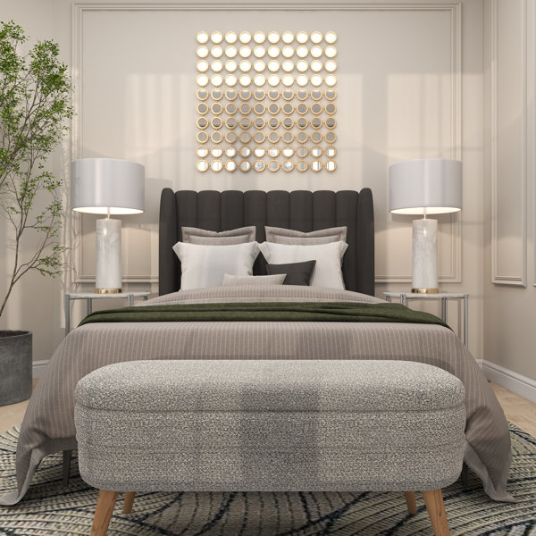 Wade Logan® Metal Geometric Room Wall Mirror with Grid Pattern ...