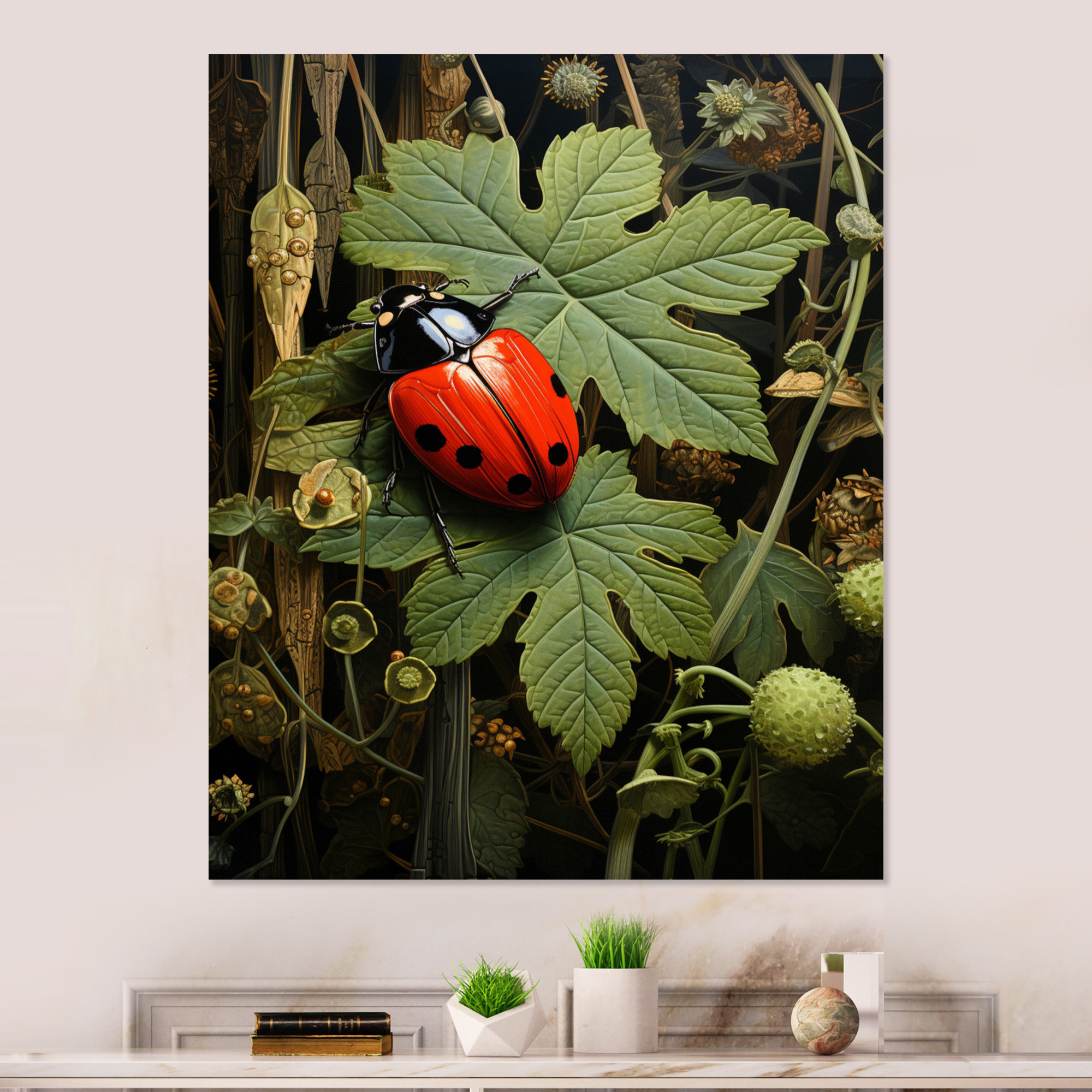 Gracie Oaks Ladybug Ladybugs Leisure - Ladybug Metal Art Print | Wayfair