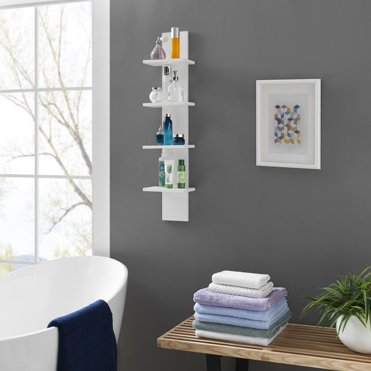 Ebern Designs Arica Decorative 4 Tier Column Wall Shelf & Reviews | Wayfair