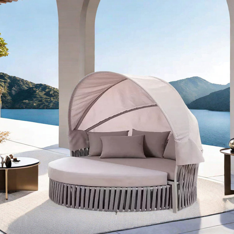 Elegance Furnishings Leisure Patio Daybed 62.99'' Fabric Outdoor Patio ...