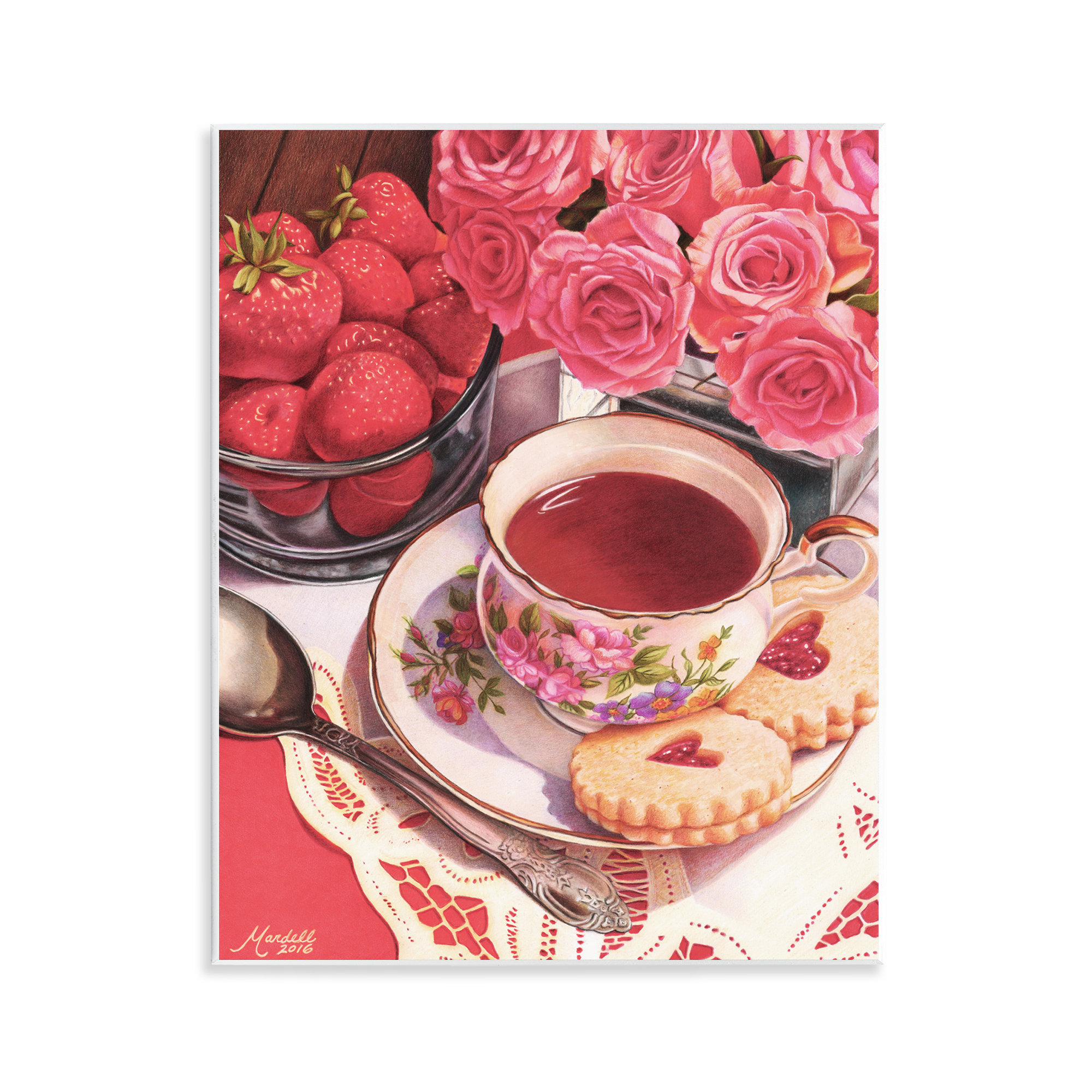 Stupell Industries Valentine's Day Tea Wall Plaque Art by Mardell ...