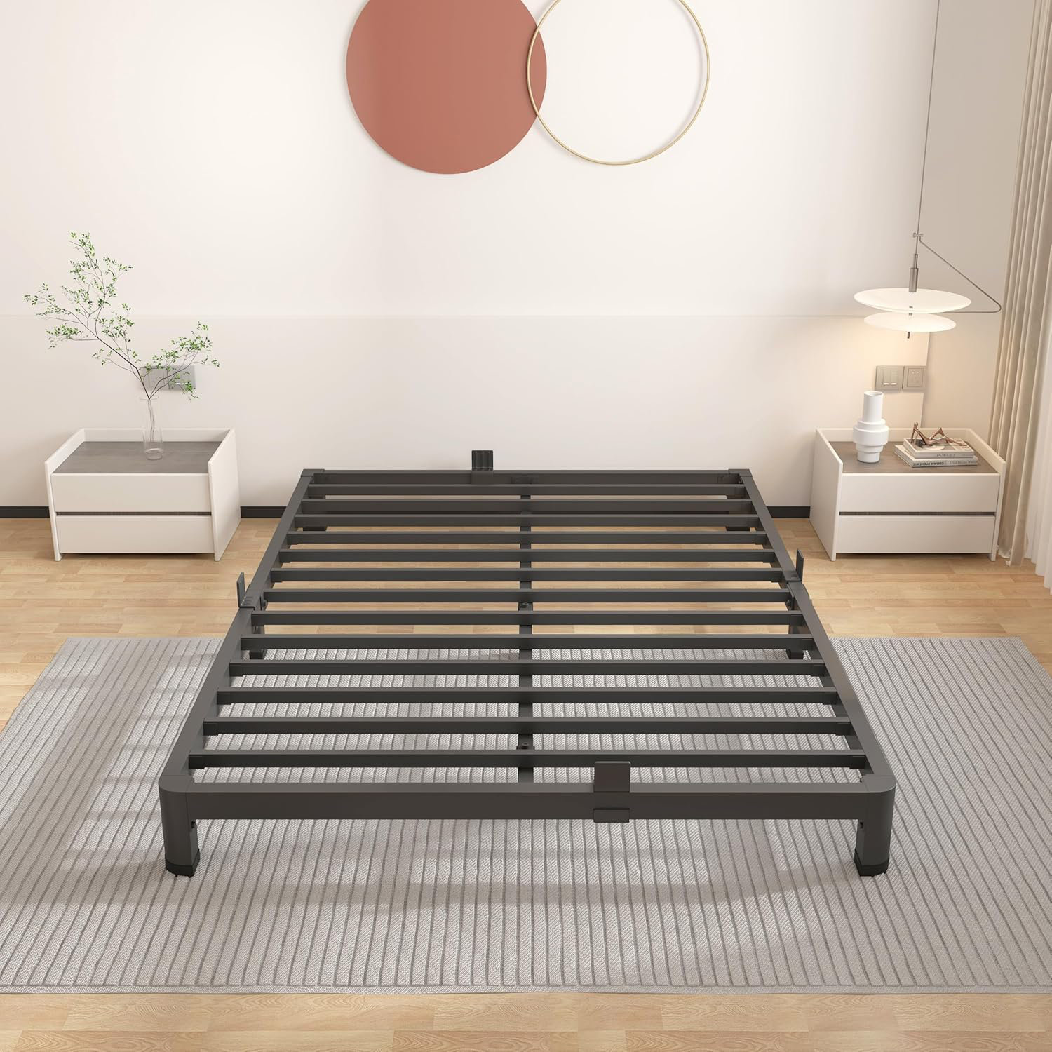Alwyn Home 4-Inch Heavy Duty Steel Bed Frame - Noise-Free, Mattress ...