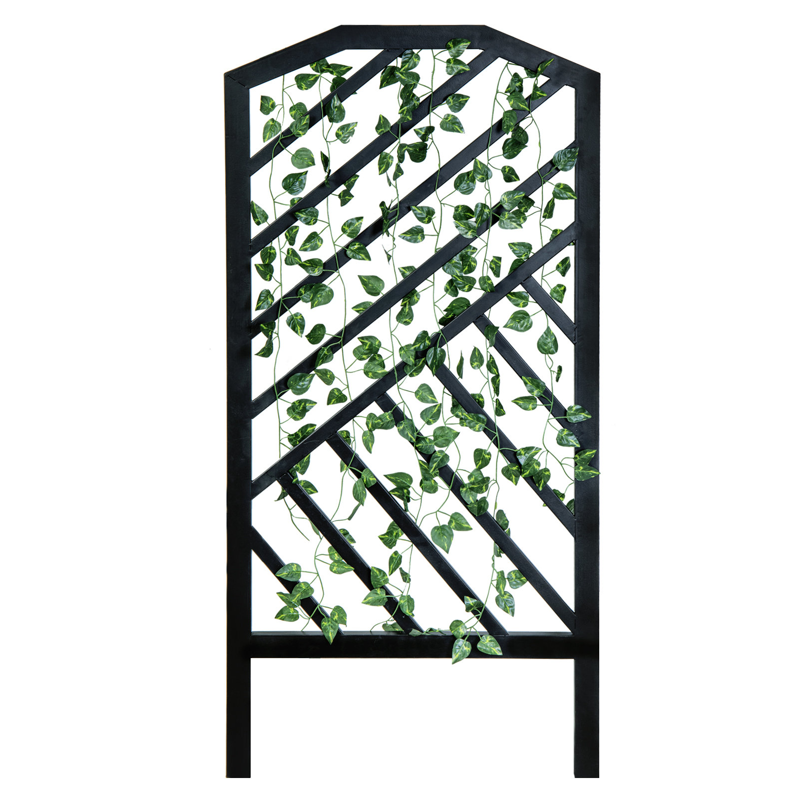 Arlmont & Co. Black Freestanding Garden Metal Trellis for Climbing ...