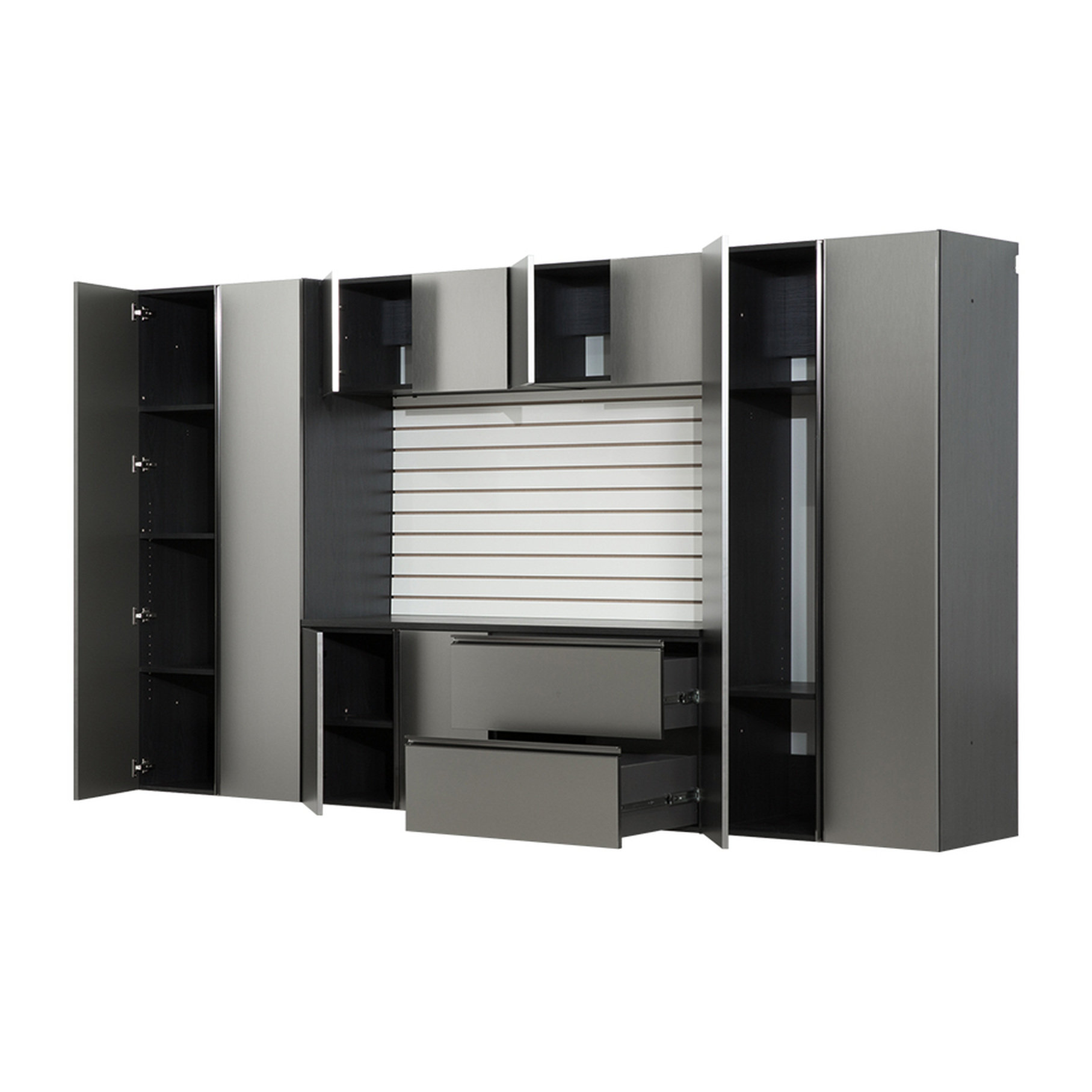 Orren Ellis Series Garage Cabinet - 7, Metallic Grey, Wall Mounted ...