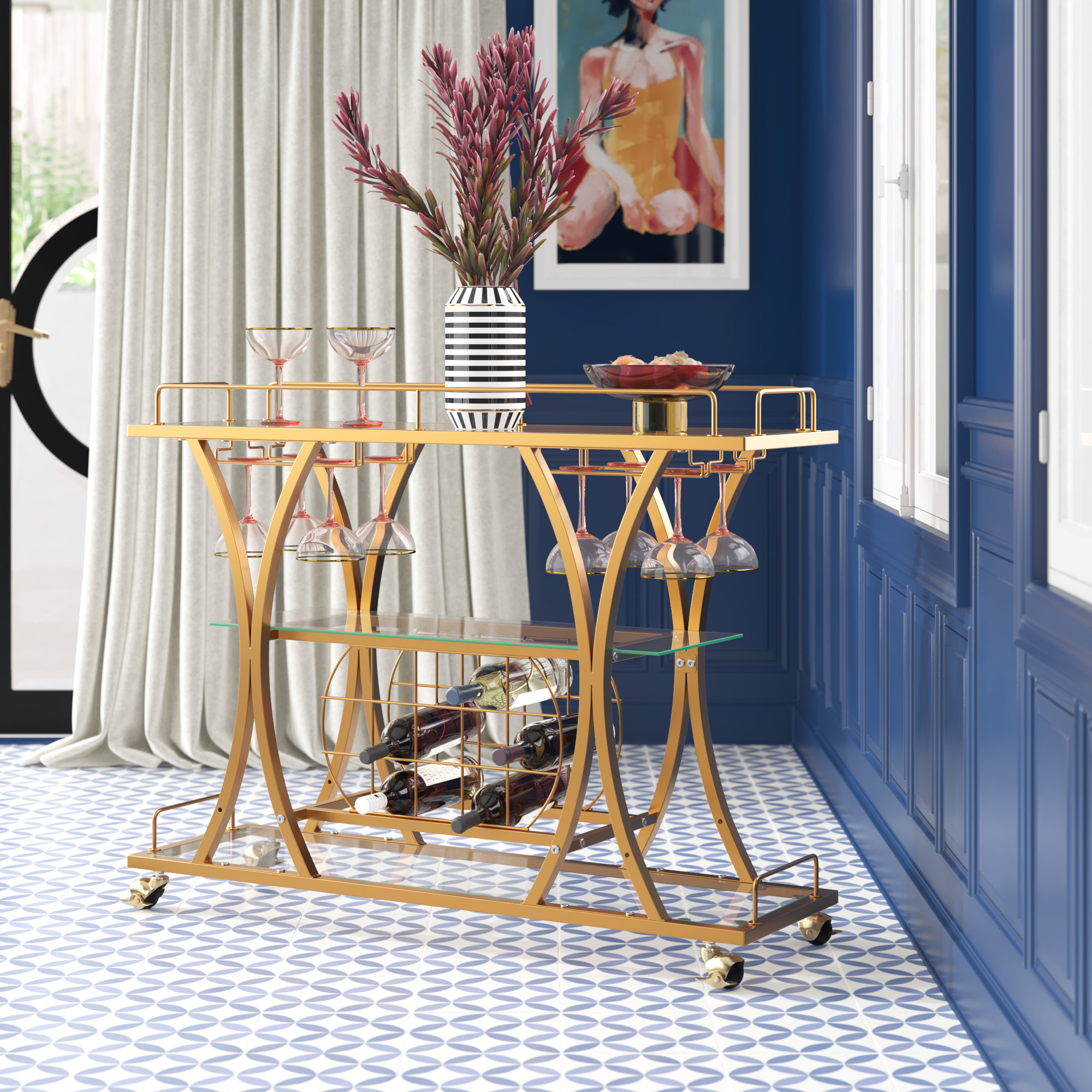 Etta Avenue™ Forbin Metal Bar Cart & Reviews | Wayfair