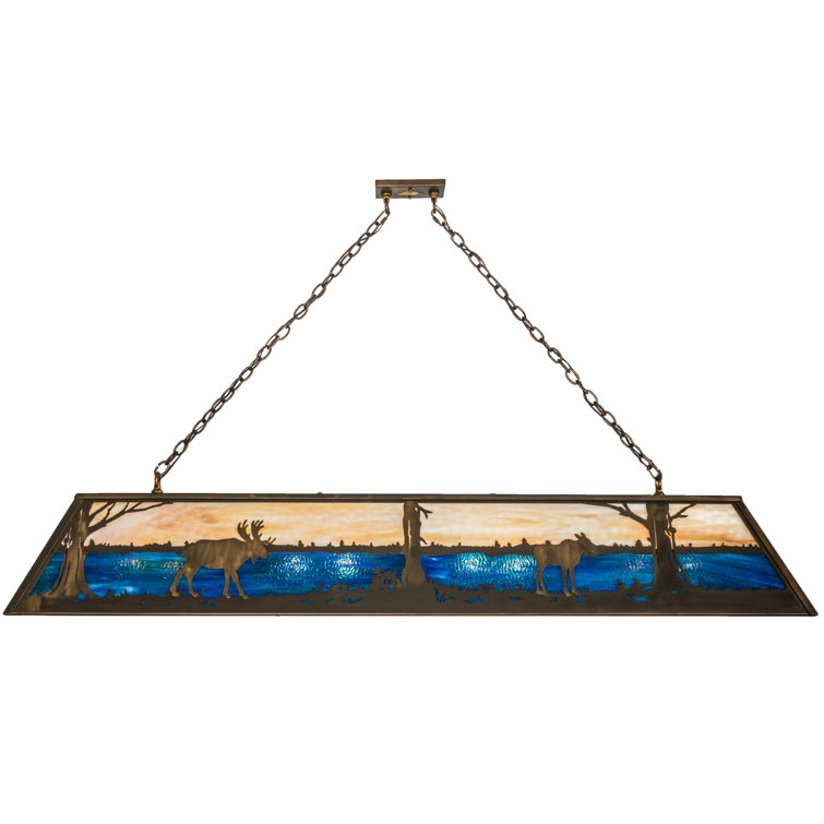 Meyda Lighting Rustic Lodge 8 - Light Antique Copper Pool Table Lights ...