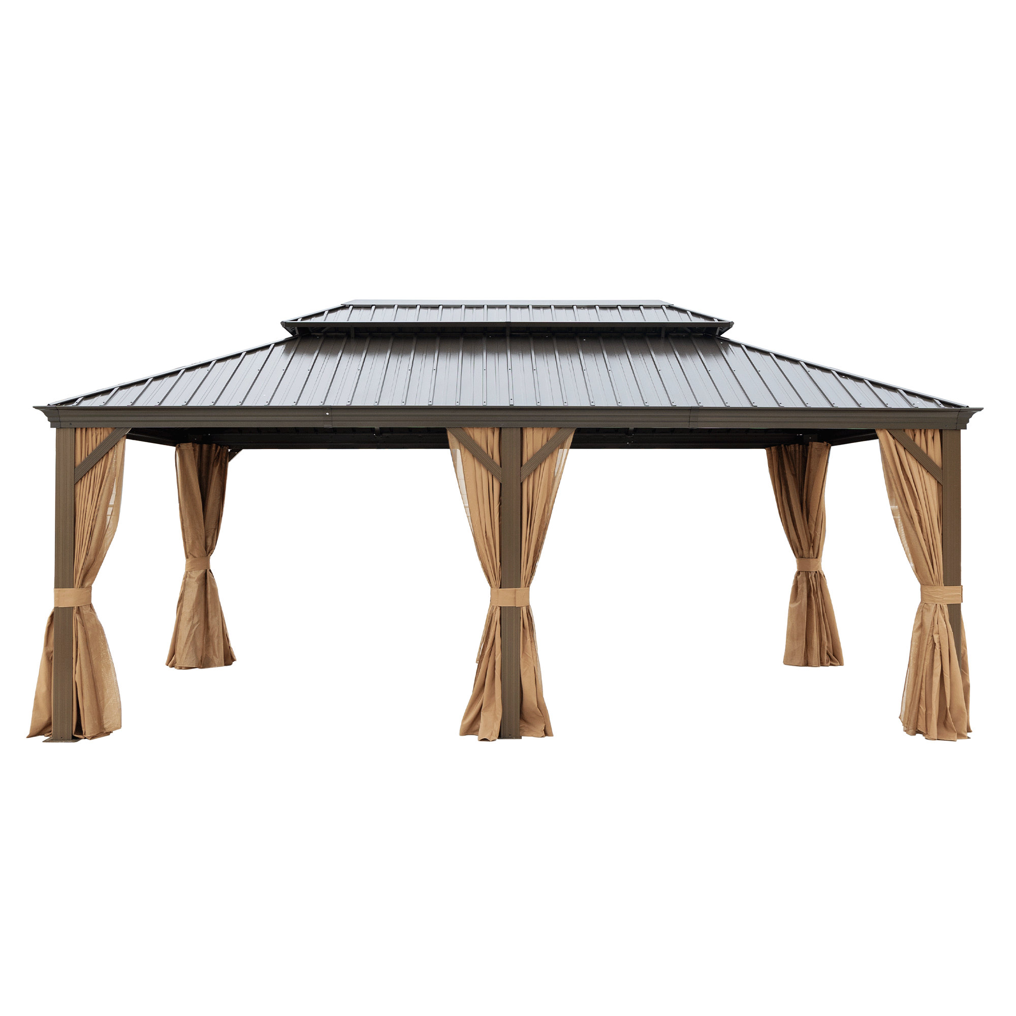 Abrahams 19 Ft. W x 11 Ft. D Powder Coated Aluminum Vault Gazebo | Wayfair