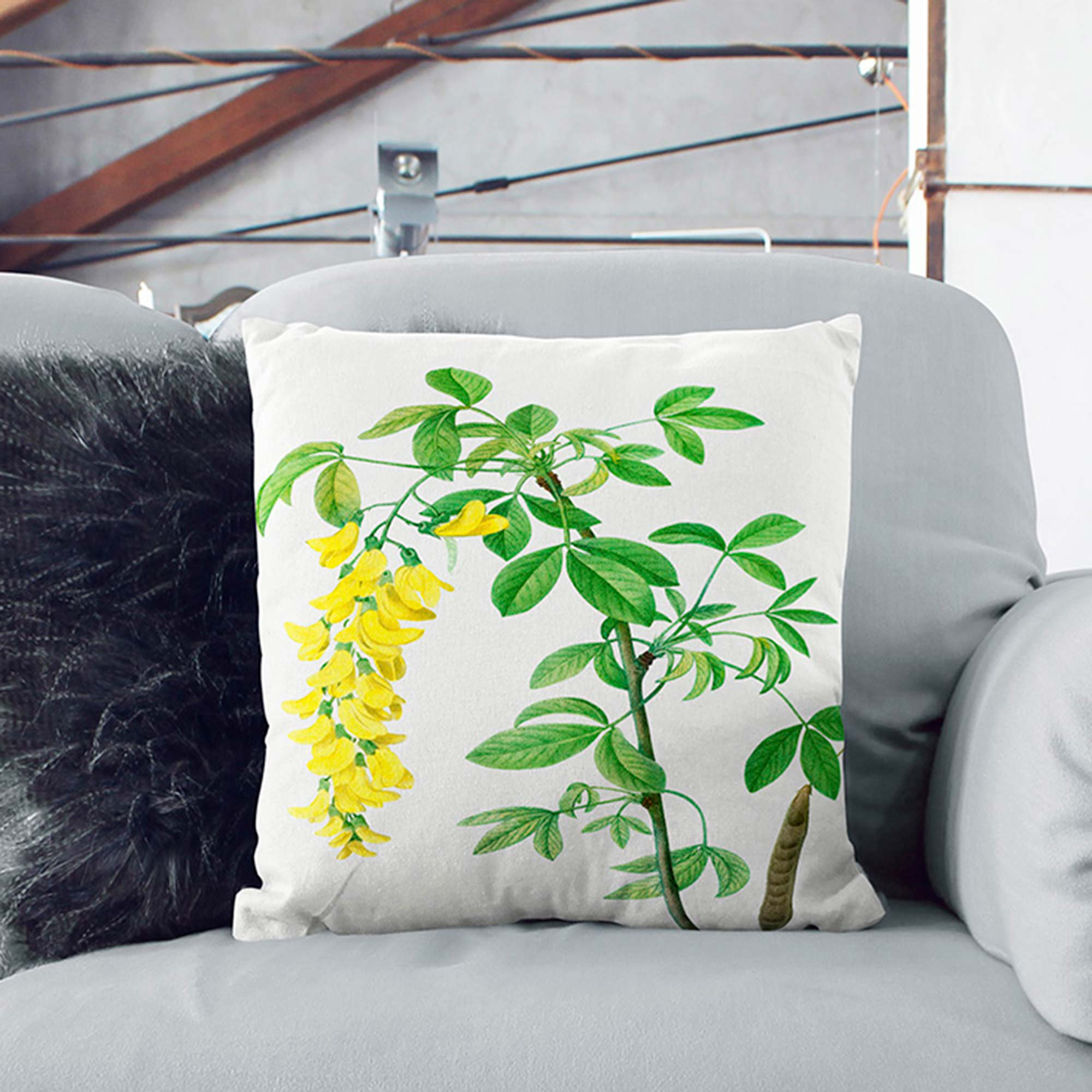 East Urban Home Laburnum Flowers by Pierre-Joseph Redoute Cushion with ...