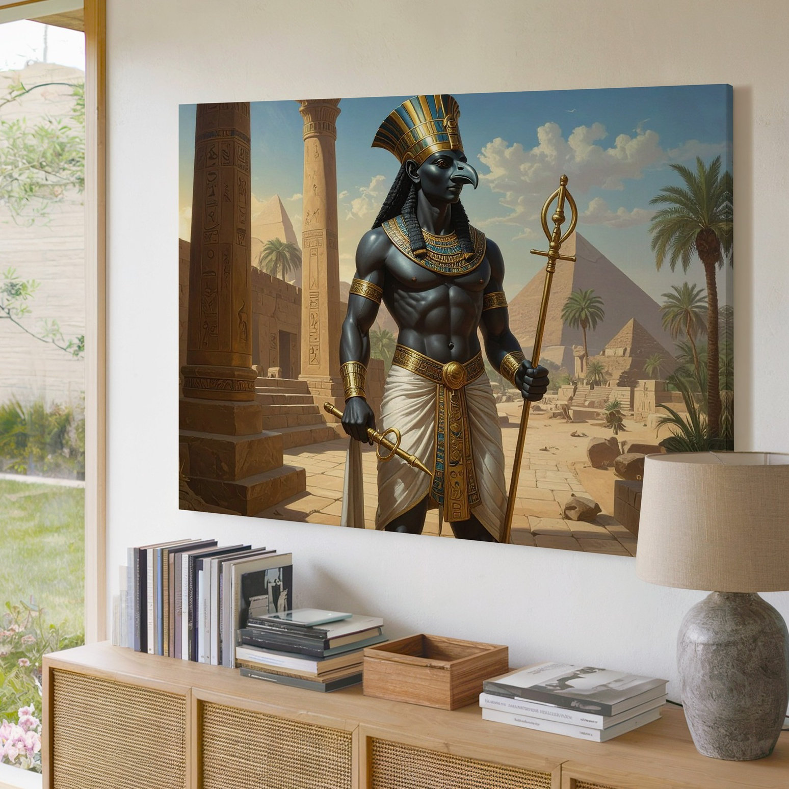 House of Hampton® Canvas Wall Art A Statue Of The Egyptian God Thoth ...