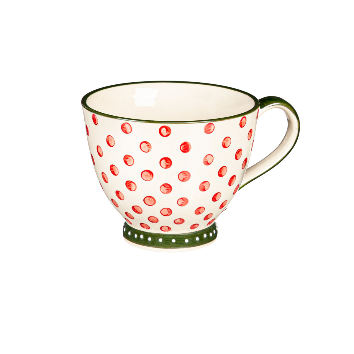 Red Barrel Studio® 14 OZ Red Dots Ceramic Cup With Cardinal Inside ...