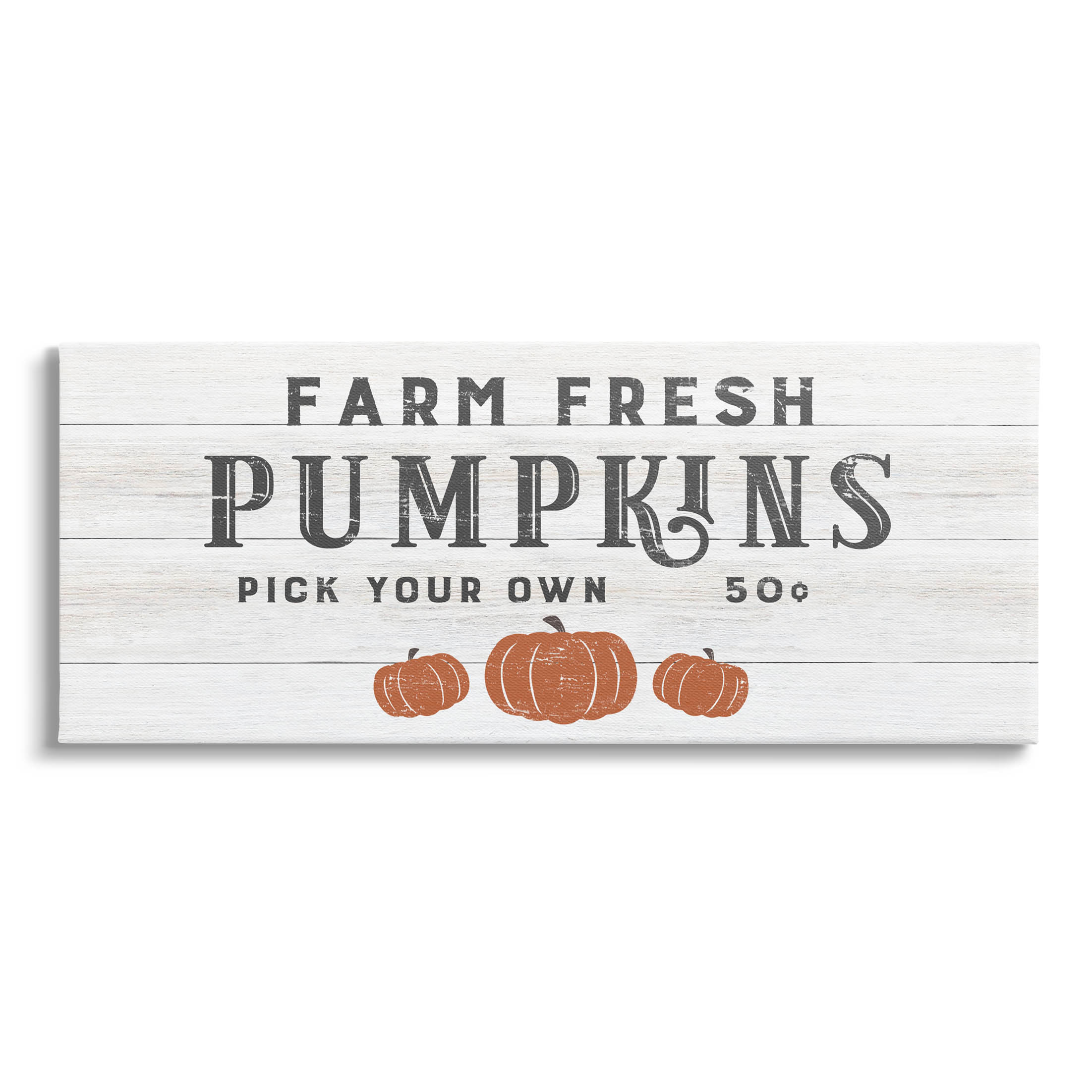 Stupell Industries Farm Fresh Pumpkins Country Sign Canvas Wall Art By ...