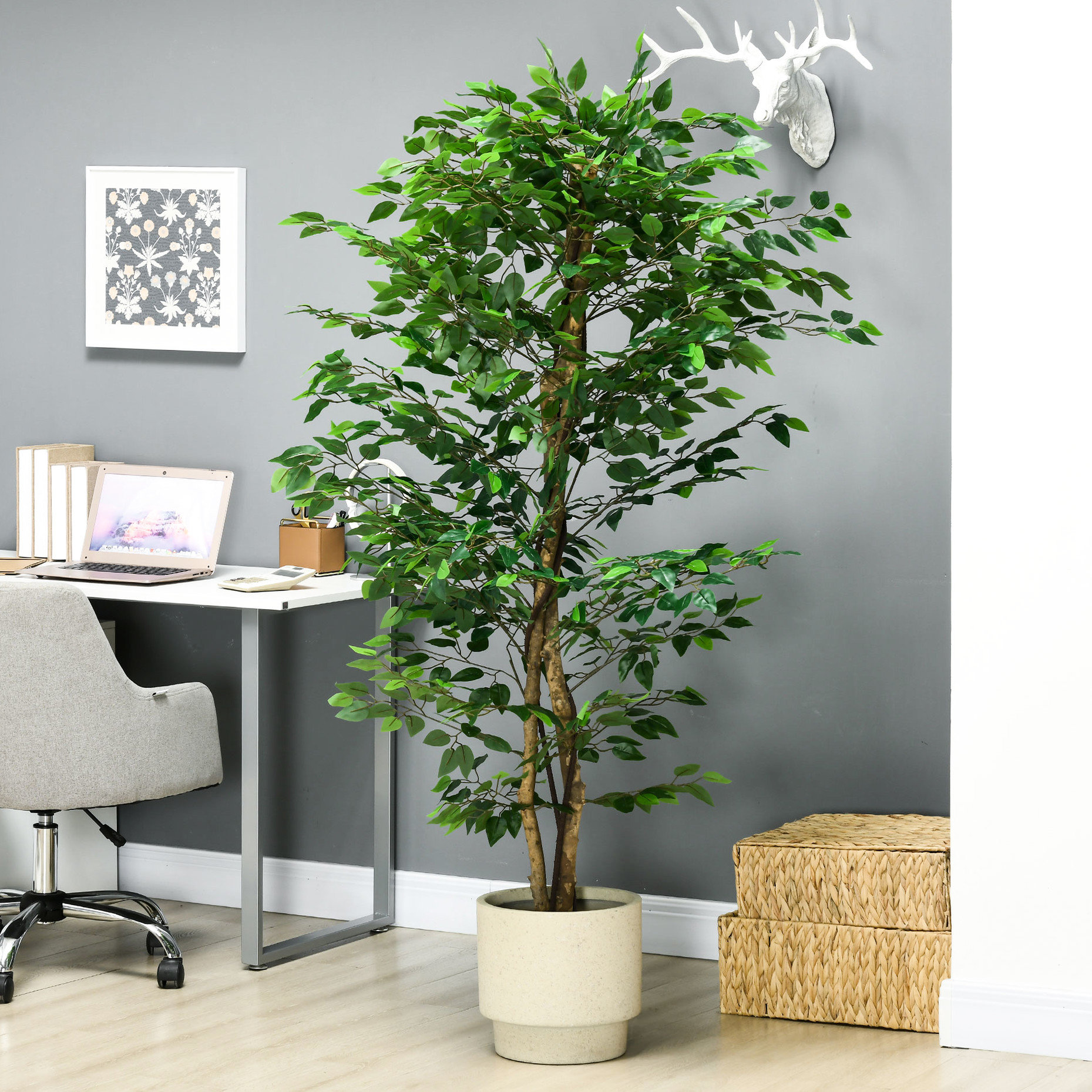 Latitude Run® 6Ft Tall Artificial , Electrostatic Discharge With Pot ...