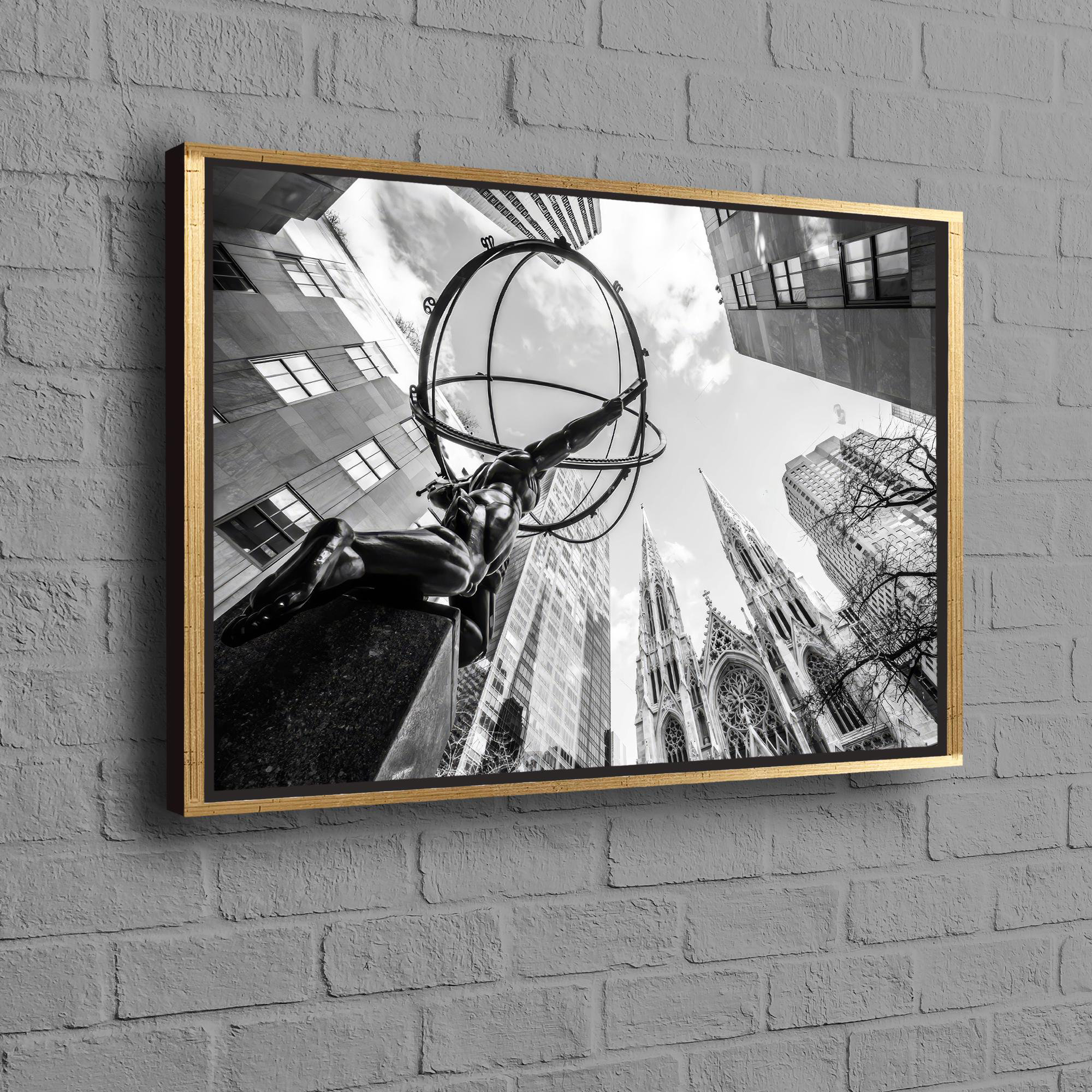 kayra export Stunning Atlas Statue And New York City Landscape Printed ...