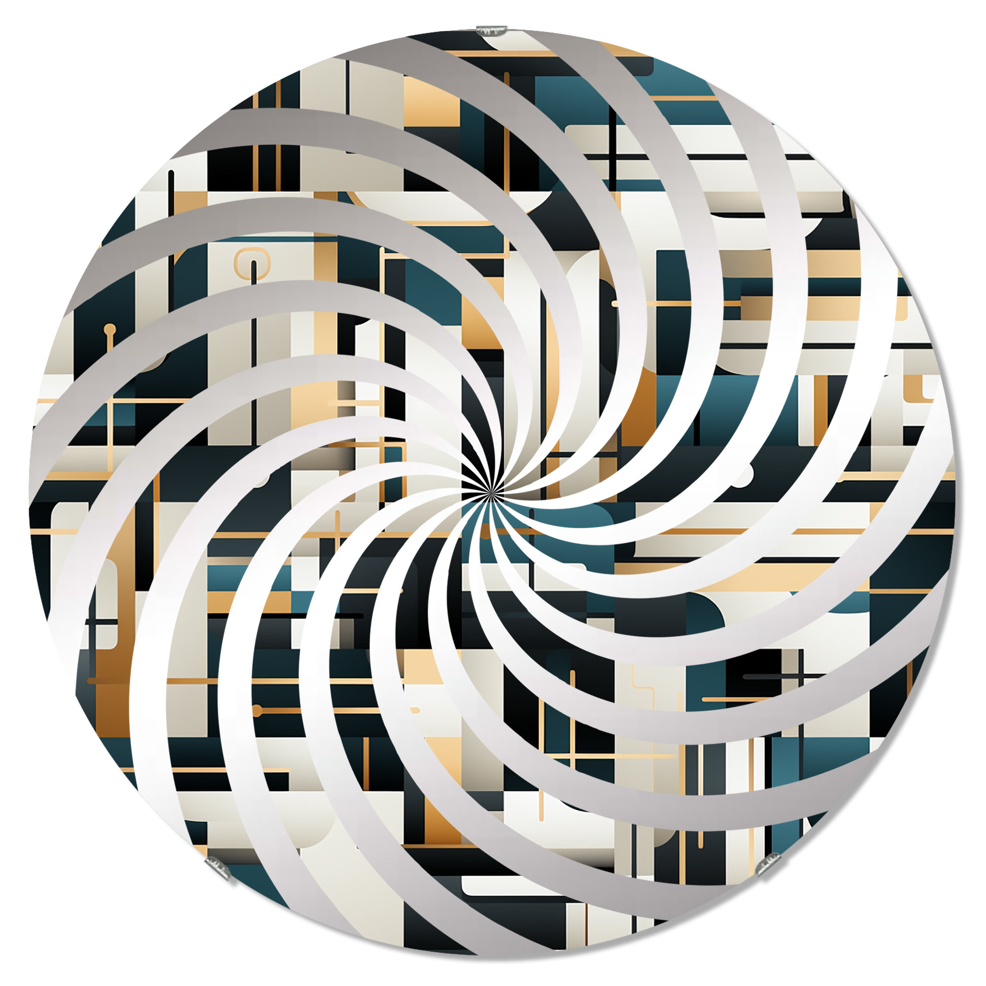 Design Art Metropolitan Neutral Color Geometric II - Vortex Decorative ...