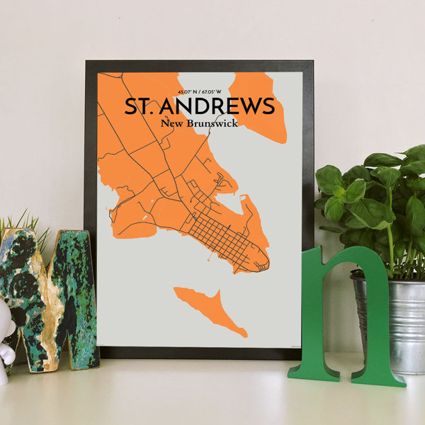 East Urban Home St. Andrews City Map - No Frame Print | Wayfair.co.uk