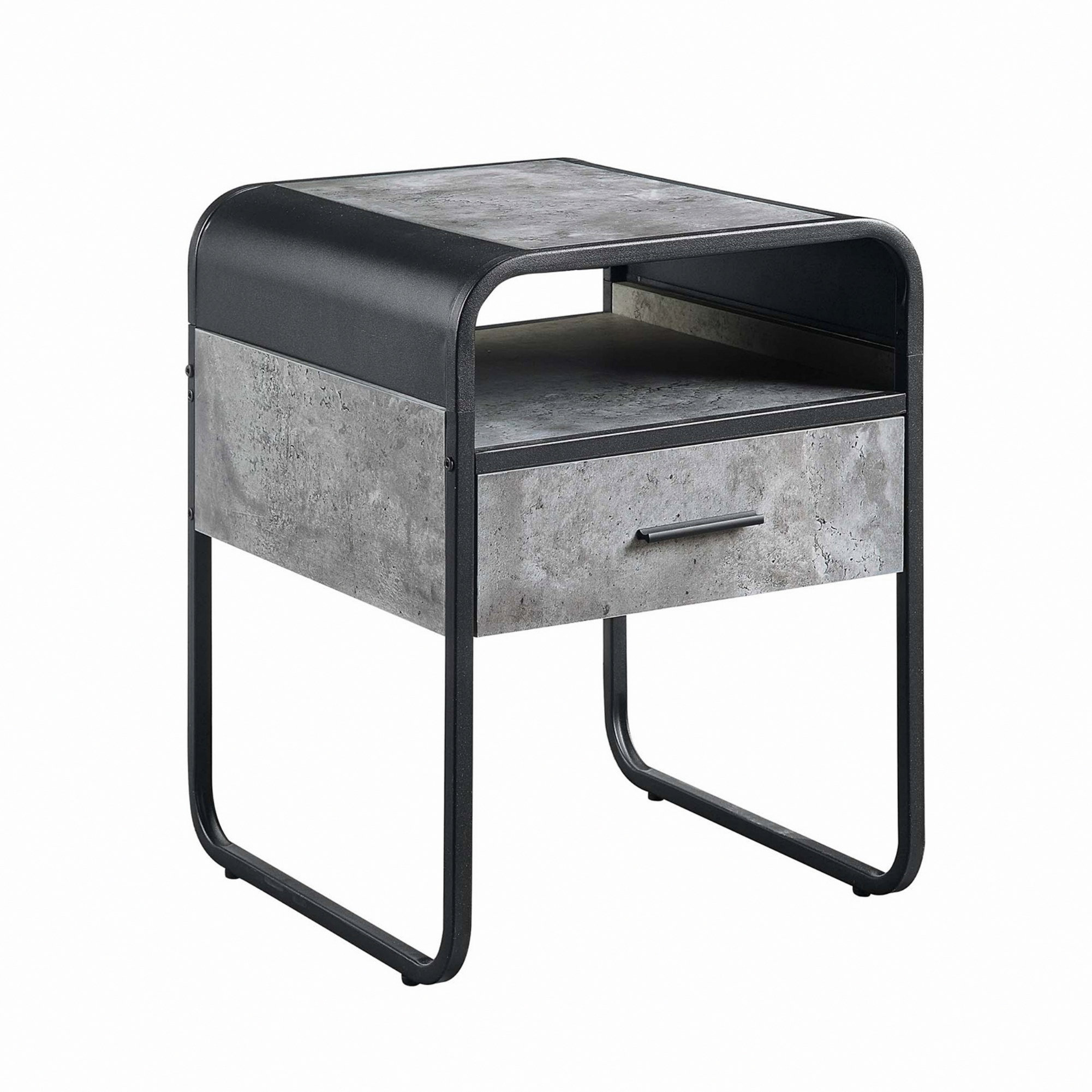 Latitude Run® Metal Frame End Table With One Drawer | Wayfair