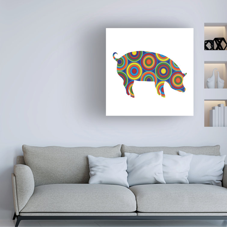 Latitude Run® Ron Magnes 'Pig Abstract Circles' Canvas Art - Wayfair Canada
