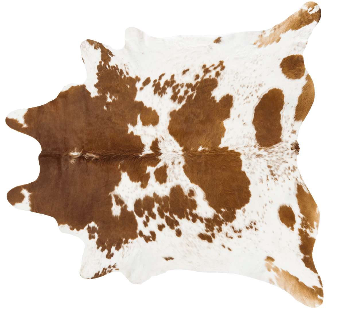 Union Rustic Brown and White Cowhide Rug – Genuine Leather Area Rug ...