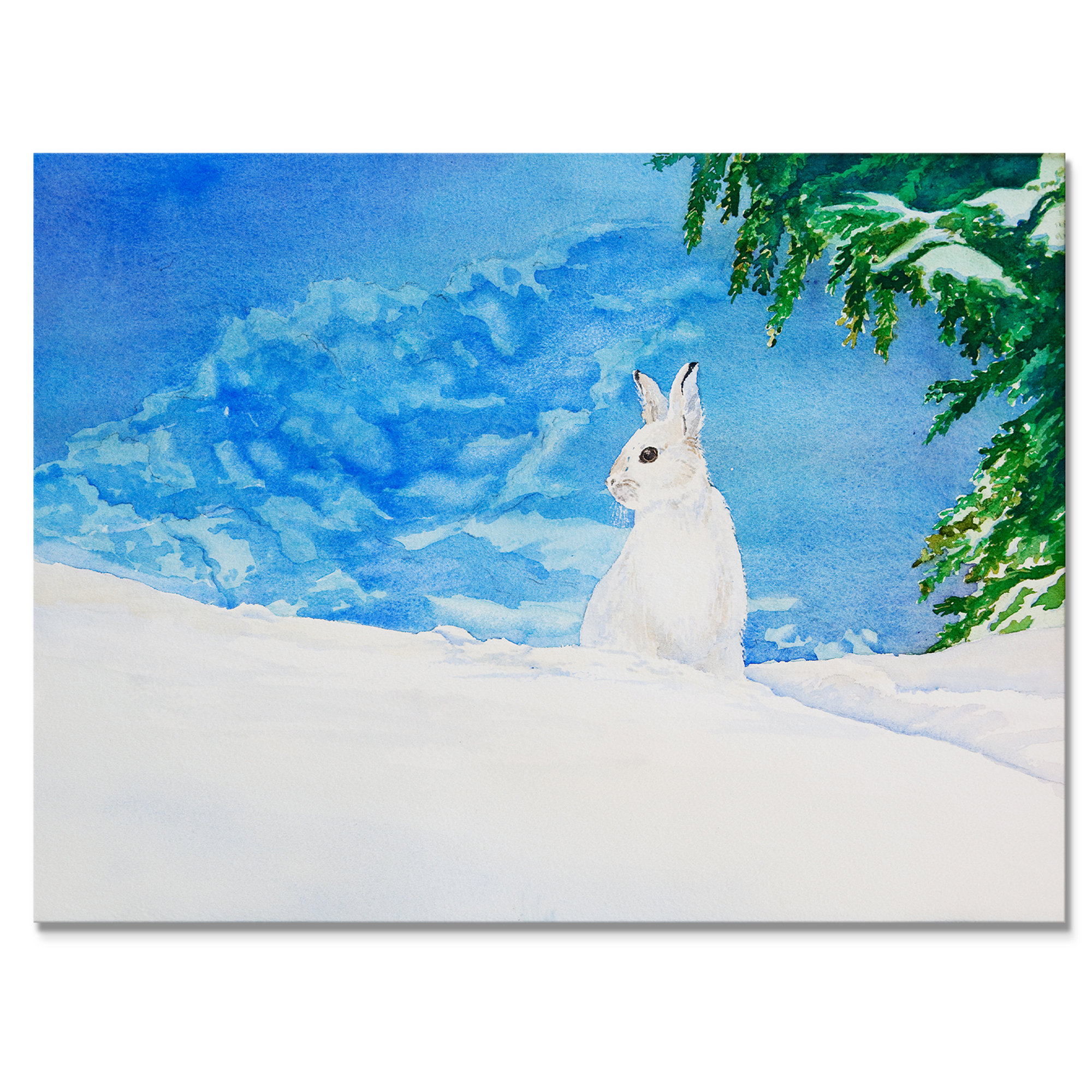 The Holiday Aisle® Christmas Winter Rabbit - Floater Frame Print on ...
