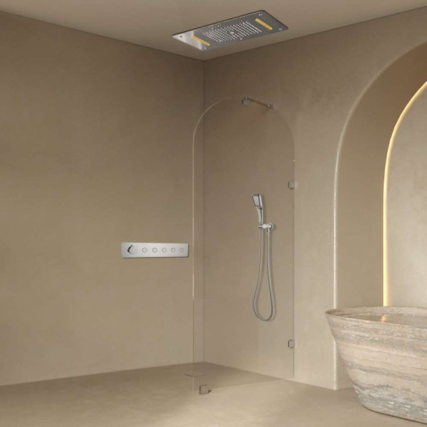 FontanaShowers Système de douche thermostatique encastré au plafond à ...