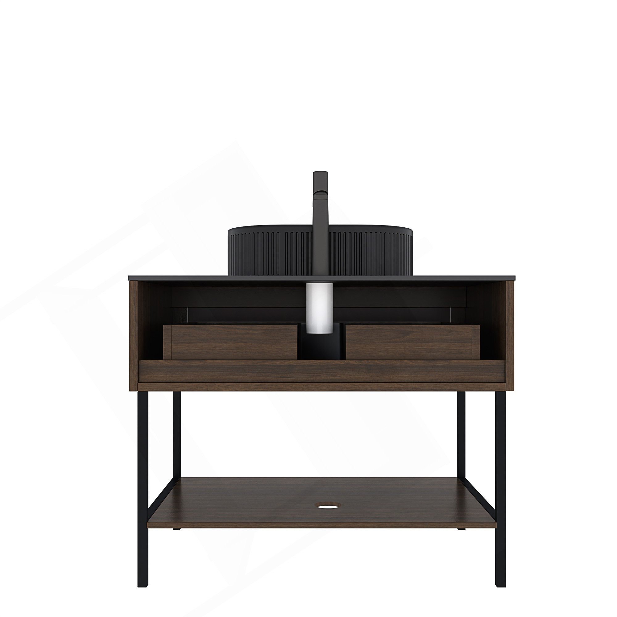 Ebern Designs 36" Bathroom Vanity With Sink, Freestanding Striped ...