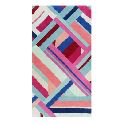 Ebern Designs Herron Handmade Wool Pink Rug | Wayfair.co.uk