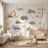 Lark Manor™ Construction Vehicles Wallpaper Cartoon Playful Wall Mural ...