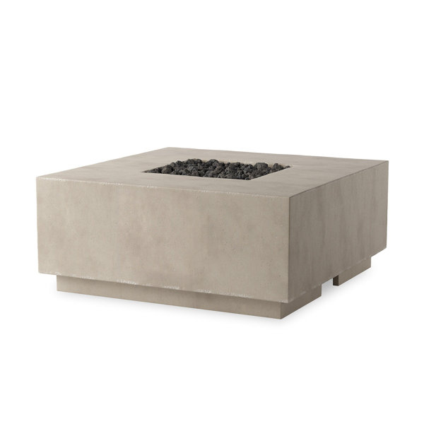 Four Hands Donovan Outdoor Fire Table-Propane-42"-Pewter Concrete ...