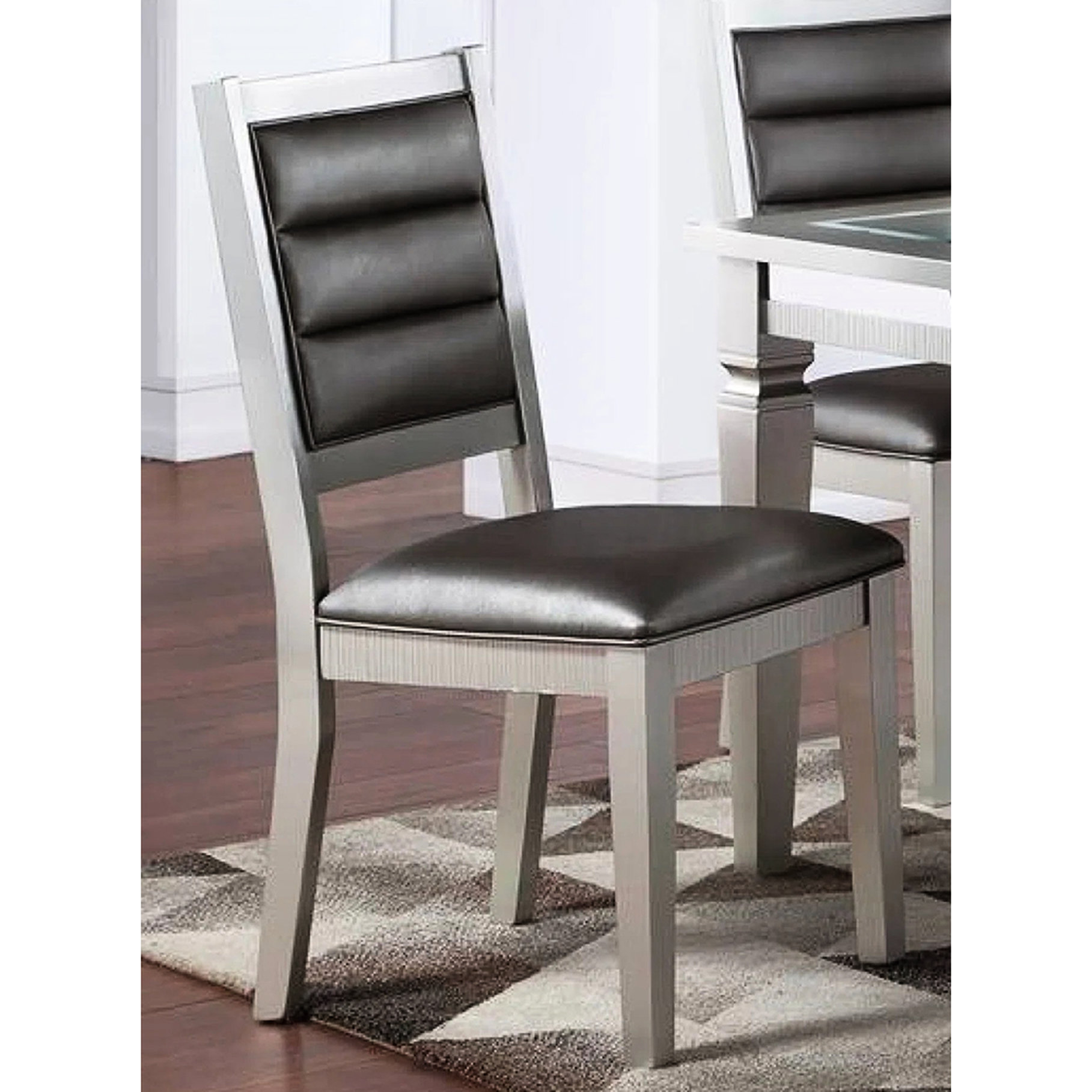 Latitude Run® Of 2 Silver Dining Chairs With Upholstered - For Relaxed ...