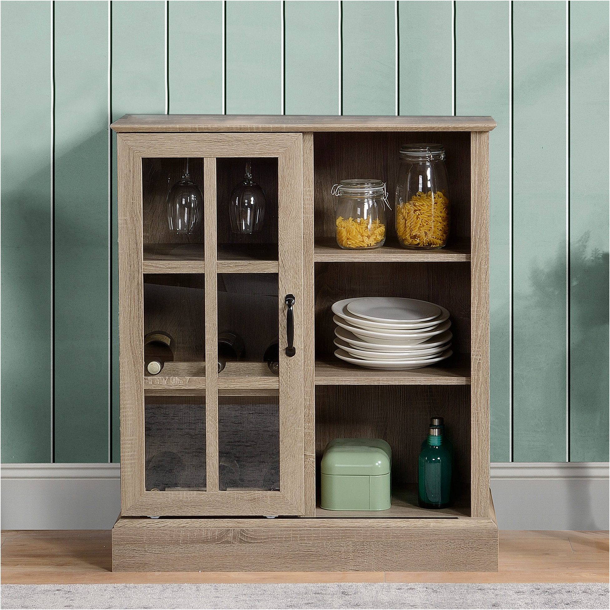 Winston Porter Wine Bar Cabinet, Small Sideboard Buffet Cabinet ...