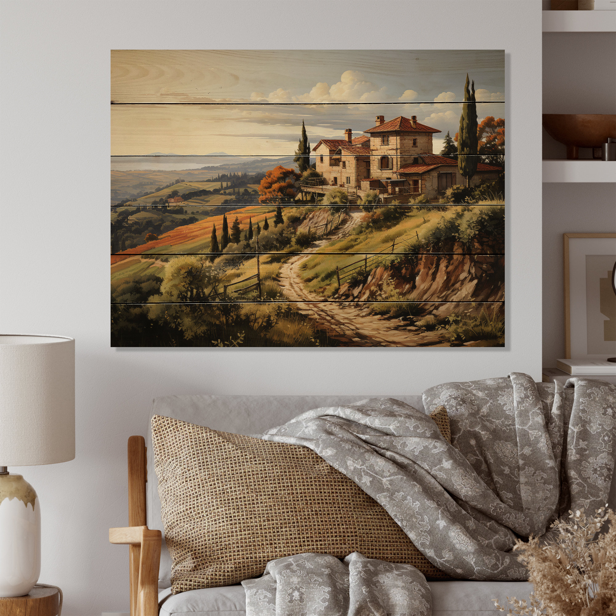 Red Barrel Studio® Country Charm Tuscan Splendor On Wood Print | Wayfair