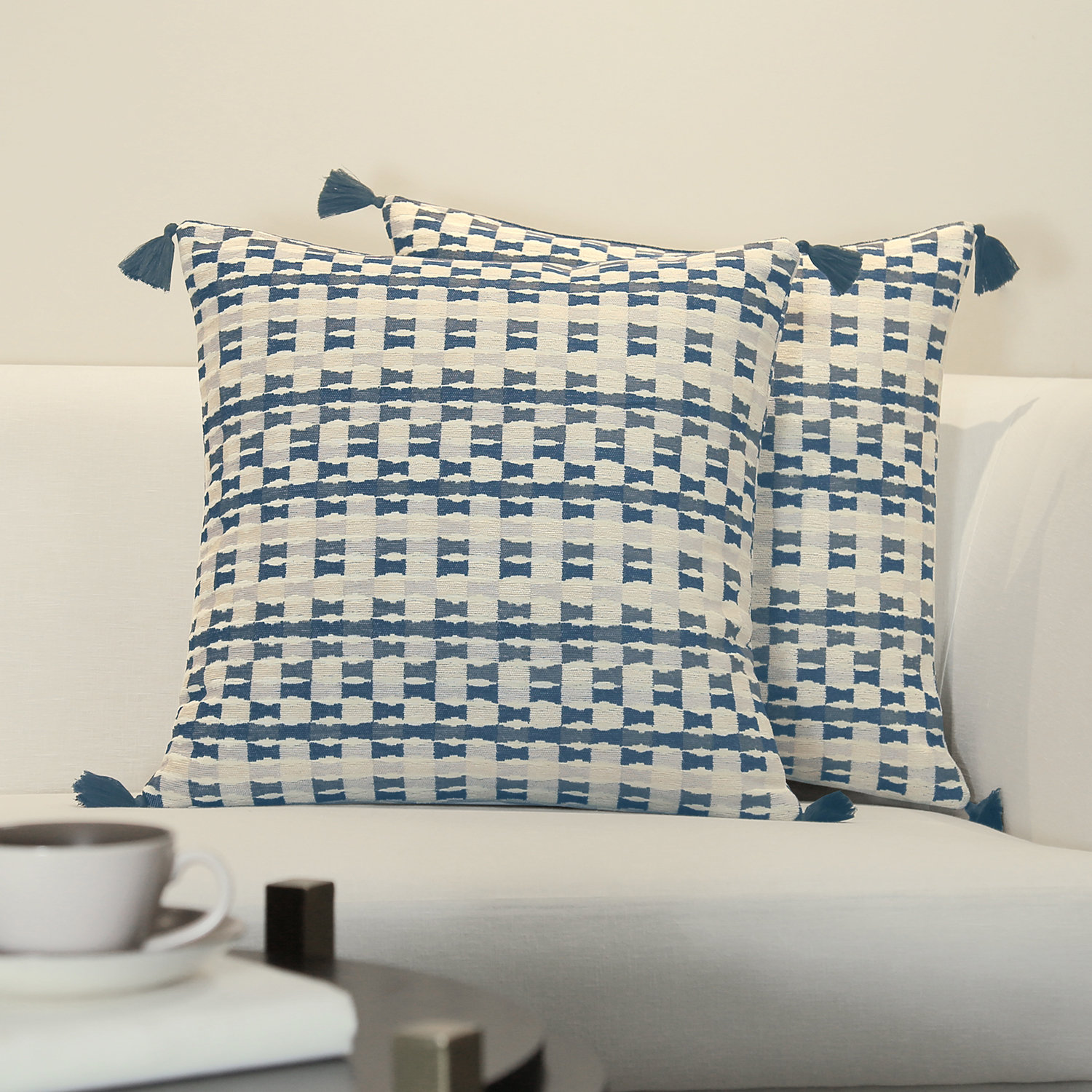 GMF Amelie Antique Moss Color Embroidered Cushion Cover (Set Of 2 ...