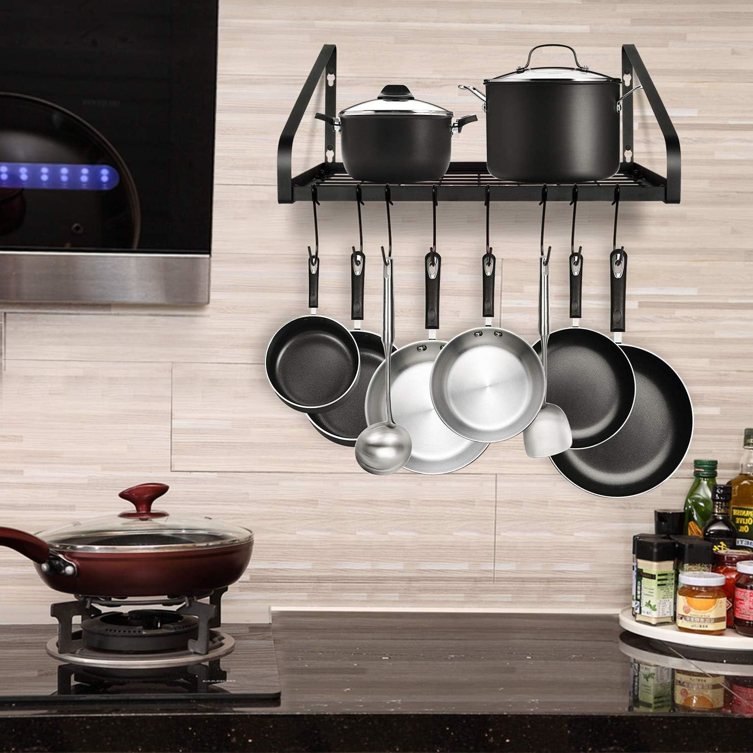 Prep & Savour Iron Rectangle Wall Mounted Pot Rack - Wayfair Canada