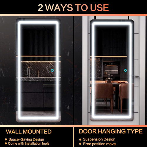 Wrought Studio Daivian Lighted Full Length Mirror & Reviews | Wayfair