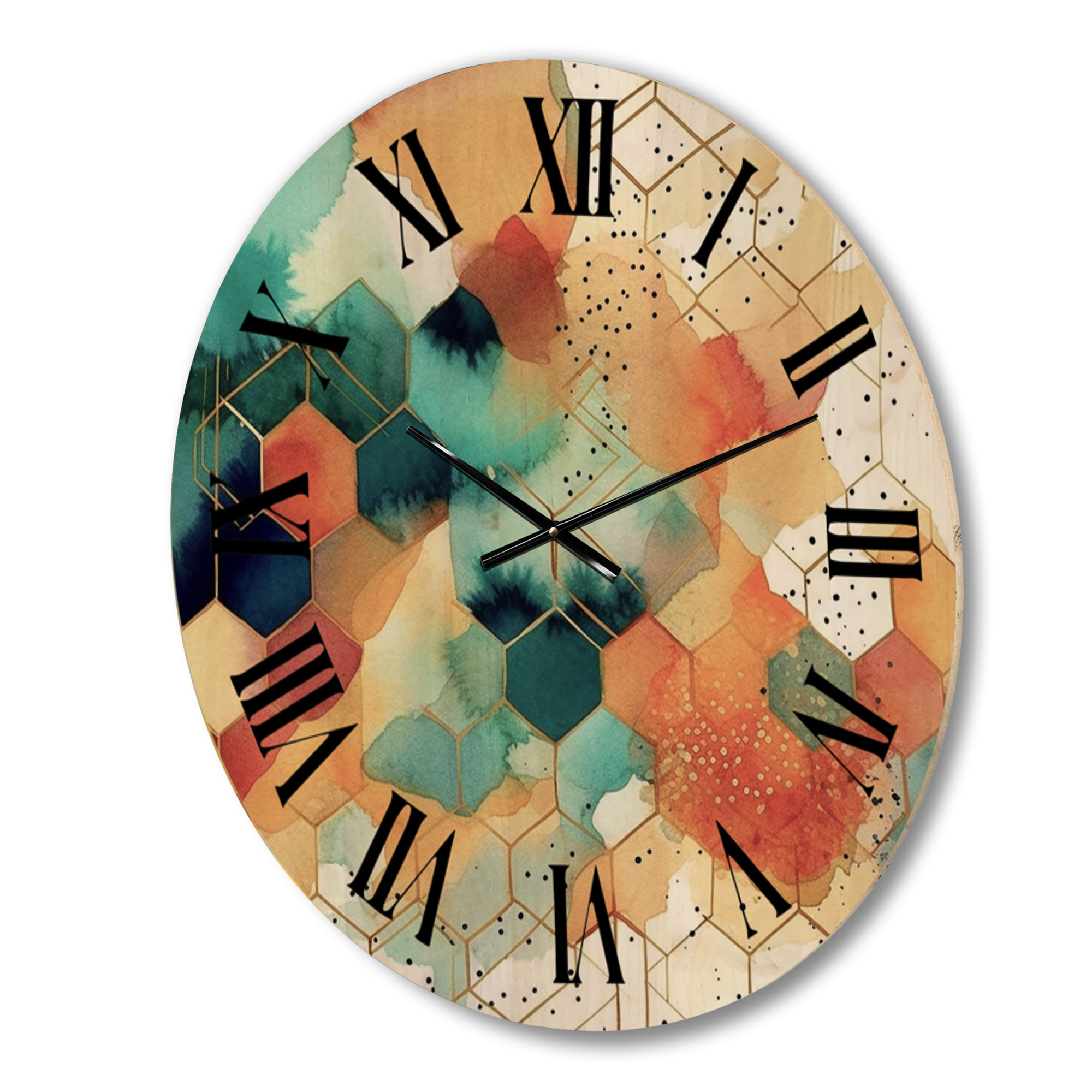 East Urban Home Colorfull Hexagone I - Abstract Shapes Oversized Wood ...