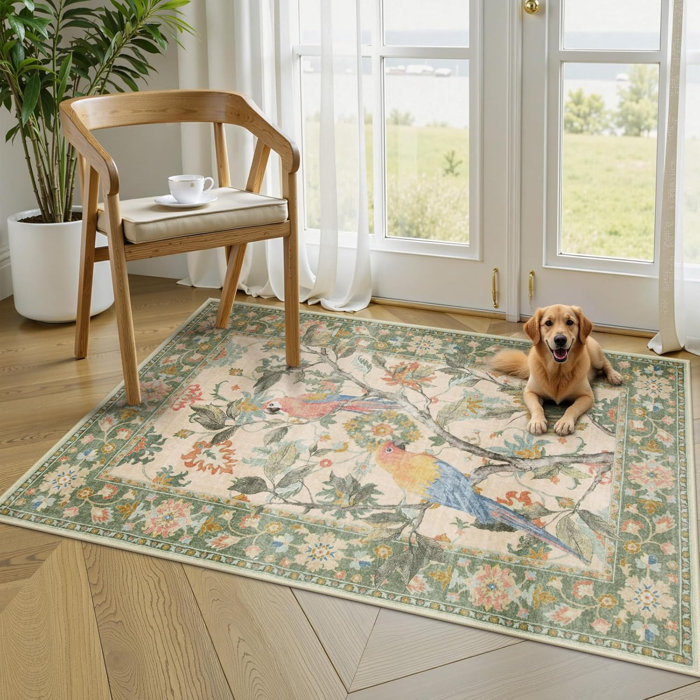 Faux Fur Yellow Indoor/Outdoor Rug | Birch Lane