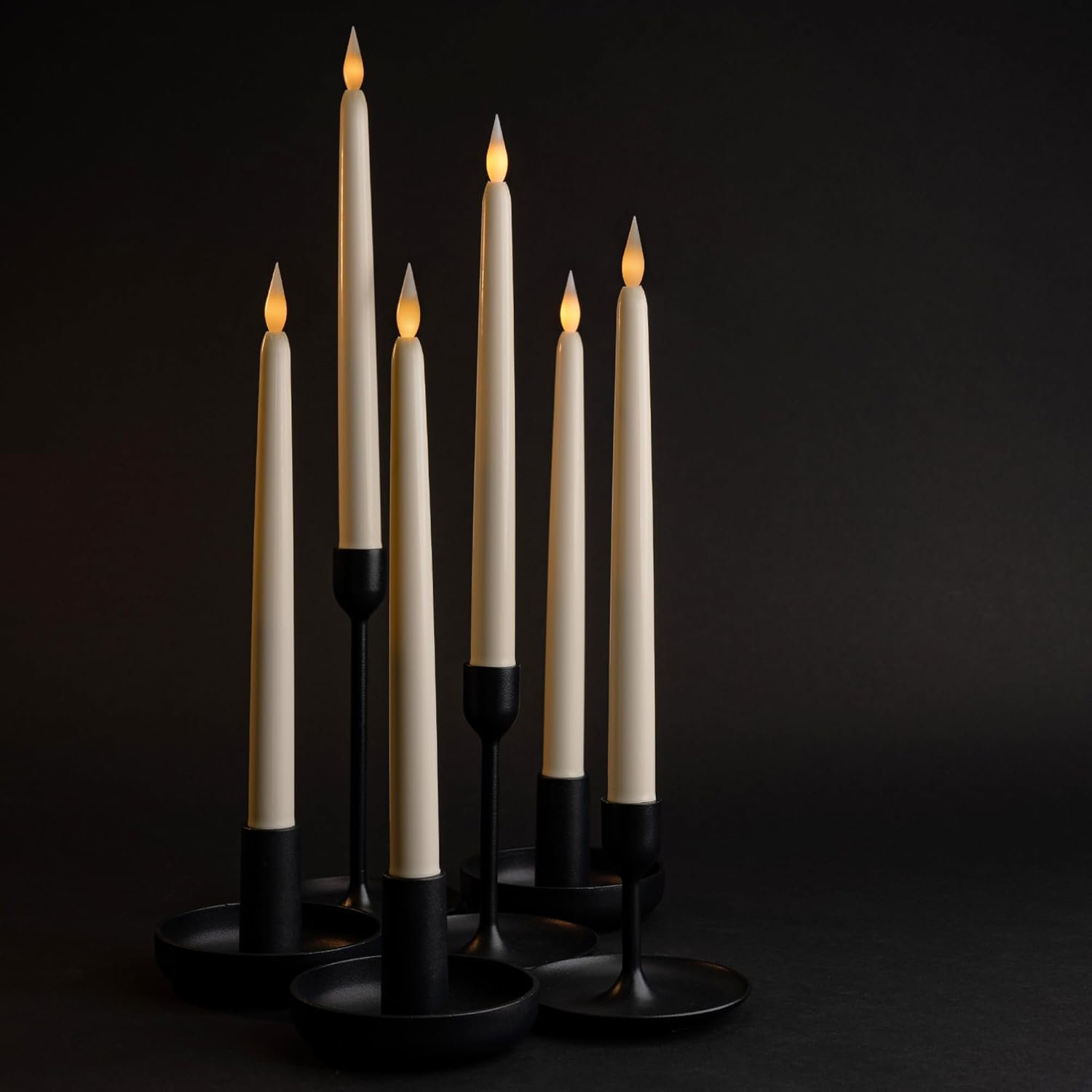 The Holiday Aisle® 48 Pack, 11" LED Flameless Ivory Taper Flickering ...