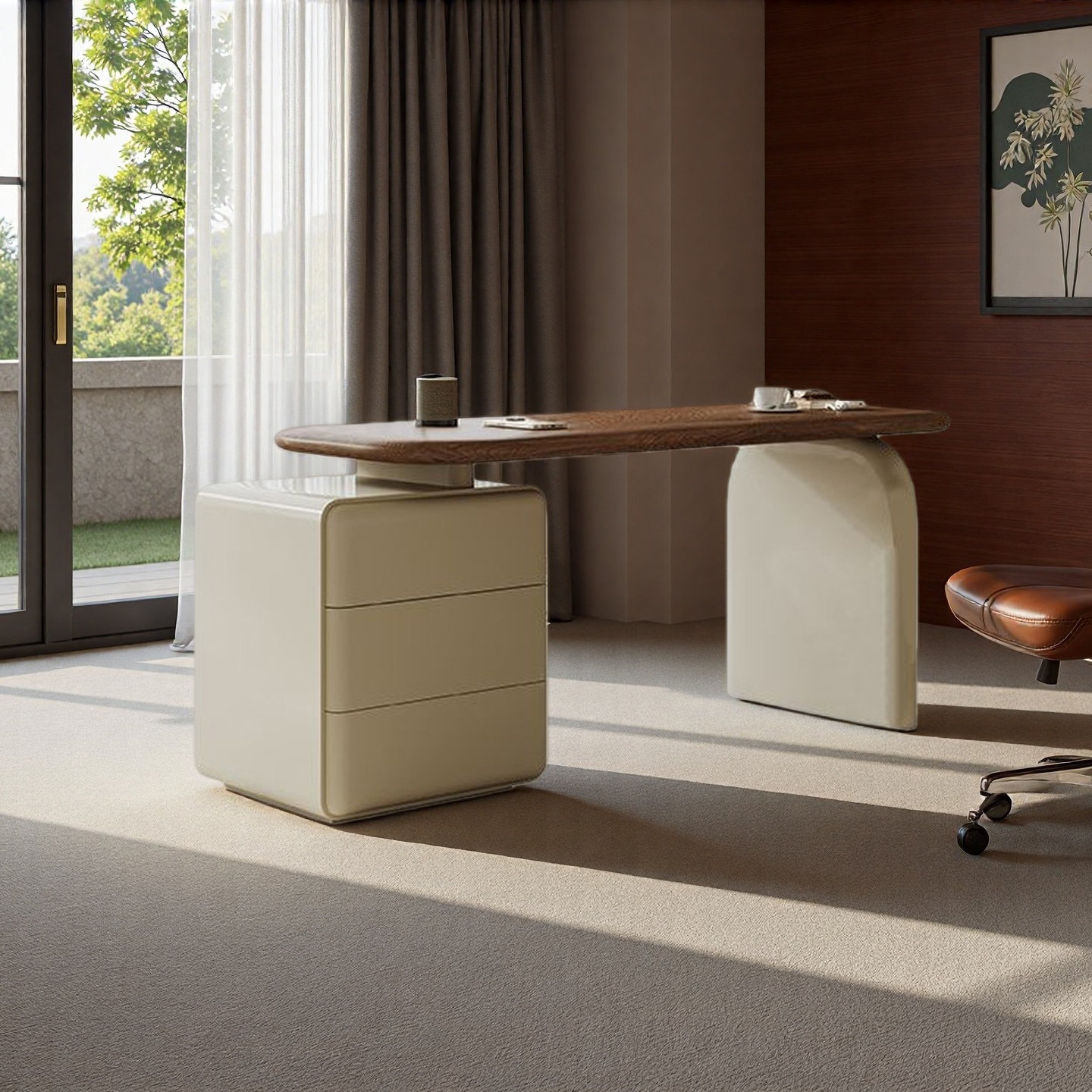 Orren Ellis Minimalist Cream-Style Solid Wood Desk - Wayfair Canada