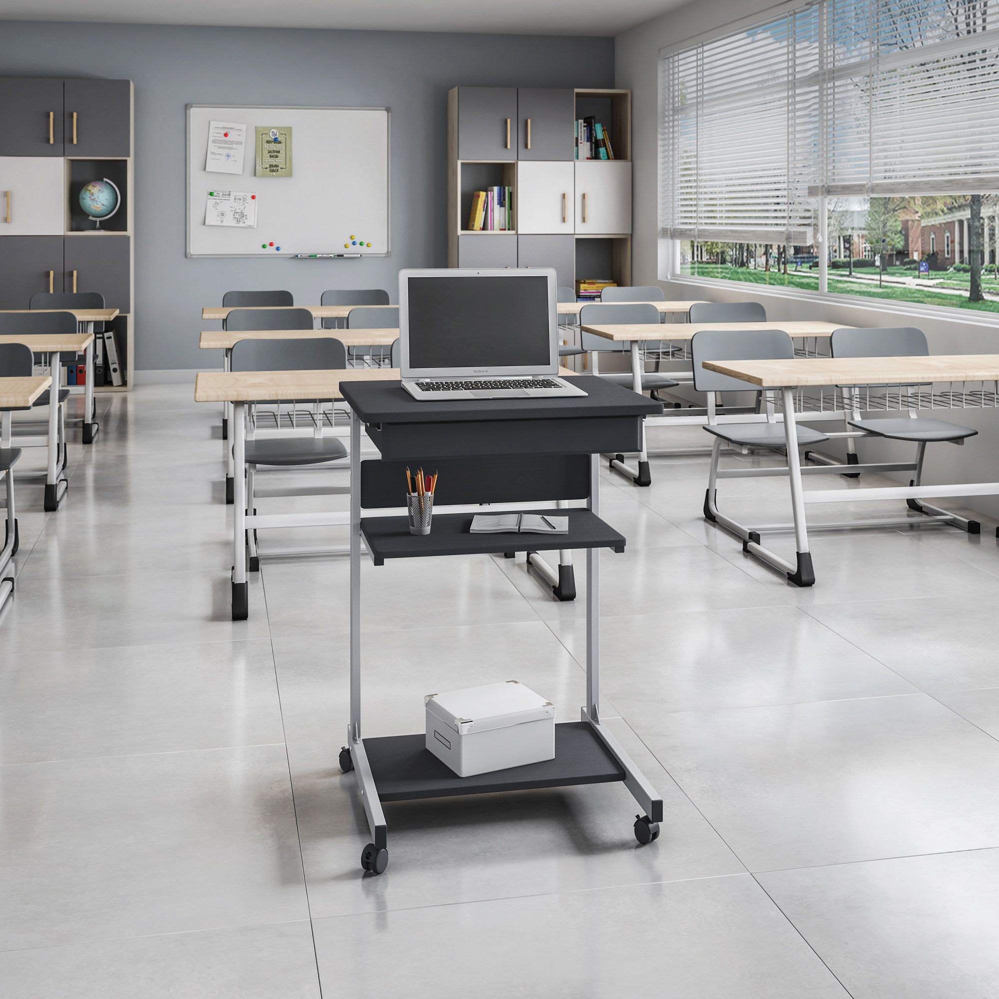 Ebern Designs Rolling Laptop Cart with Storage - Wayfair Canada