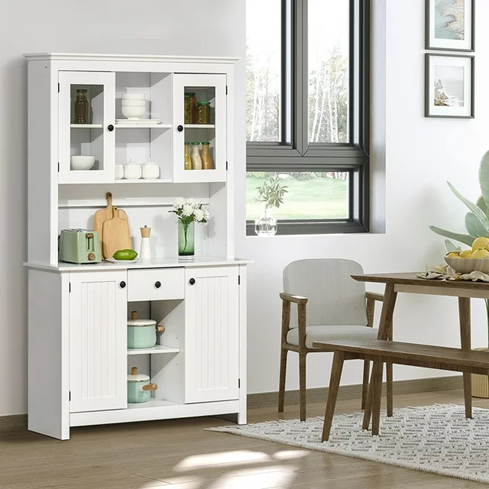 HomCom Freestanding 42" Kitchen Pantry | Wayfair