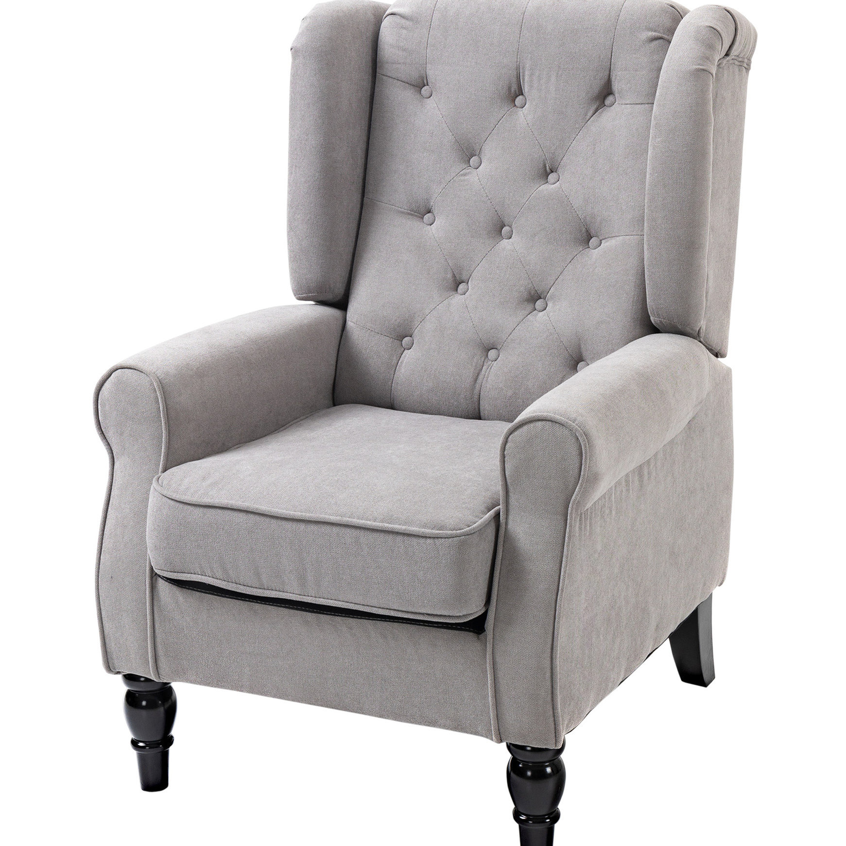 Red Barrel Studio® Grey Accent Armchair With High Wingback, Thickly ...