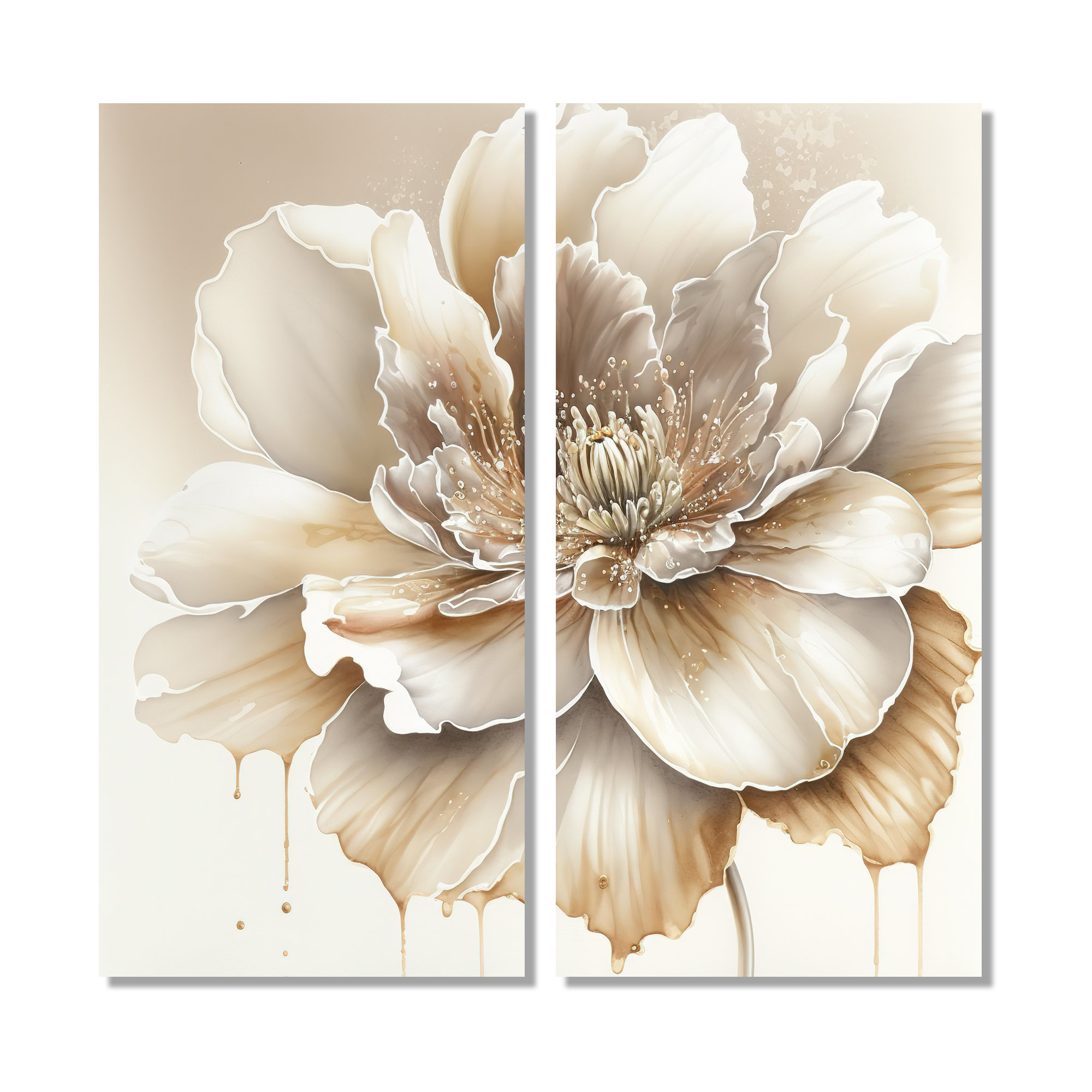 Lark Manor™ Blooming Beige Floral Design II - Floral Large Wall Art 2 ...