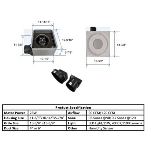 Aero Pure SlimFit 120 Cubic Feet Per Minute Bathroom Fan & Reviews ...