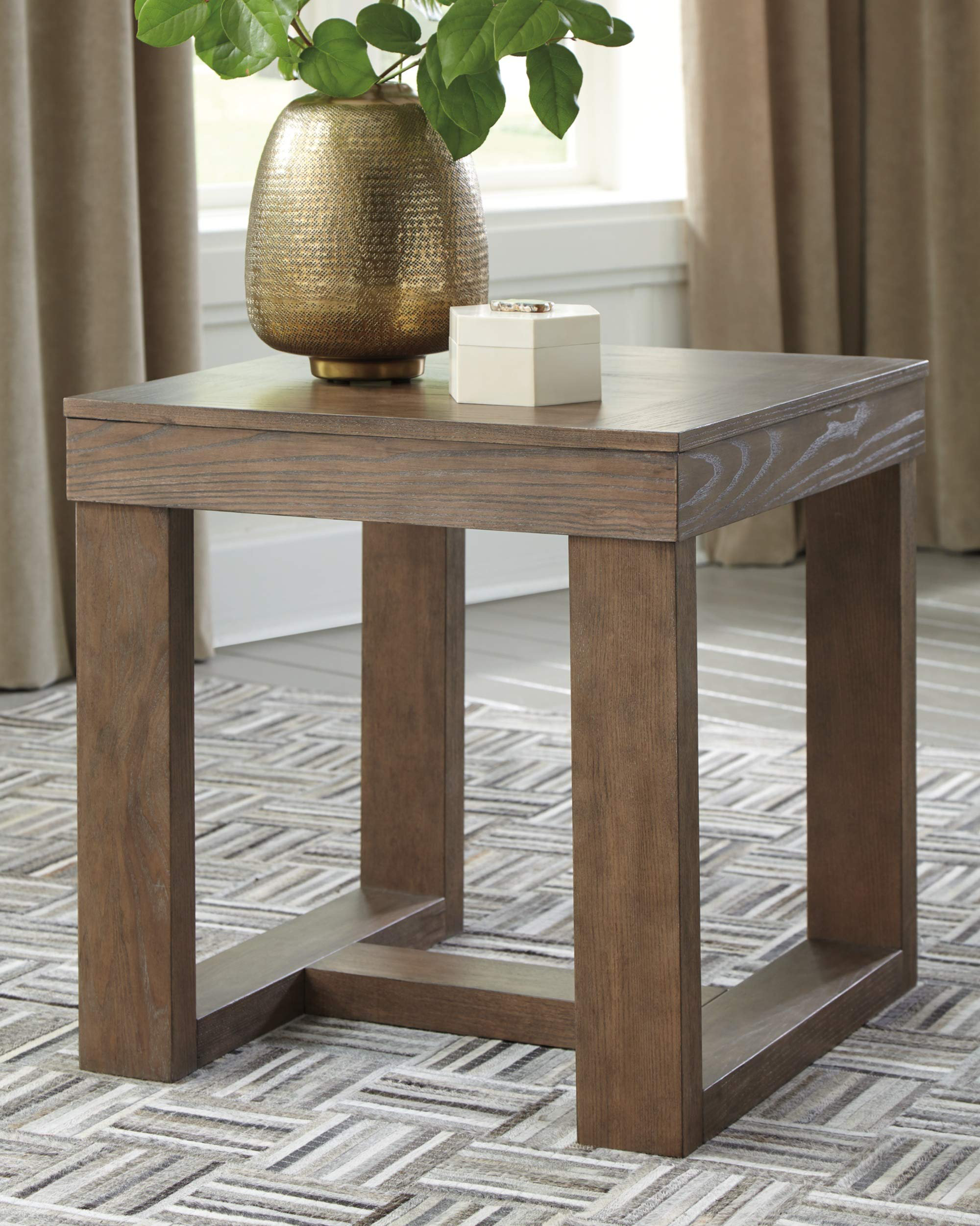 Hokku Designs Contemporary Light Brown Square End Table - Stylish ...